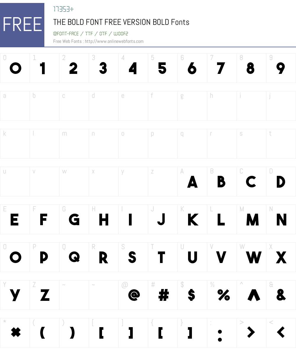 THE BOLD FONT (FREE VERSION) Bd 1.204;hotconv 1.0.109;makeotfexe 2.5. ...