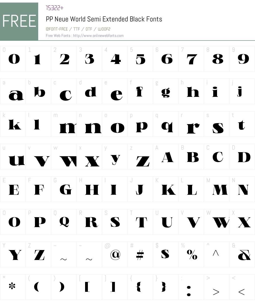 PP Neue World Semi Extd Black 1.000;hotconv 1.0.109;makeotfexe 2.5. ...
