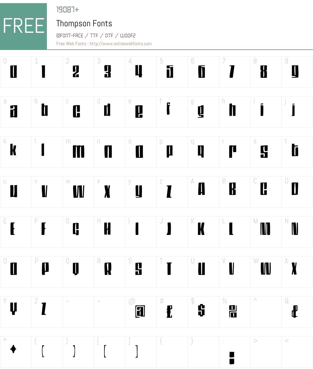 Thompson 1999; 1.0, Fonts Free Download - OnlineWebFonts.COM