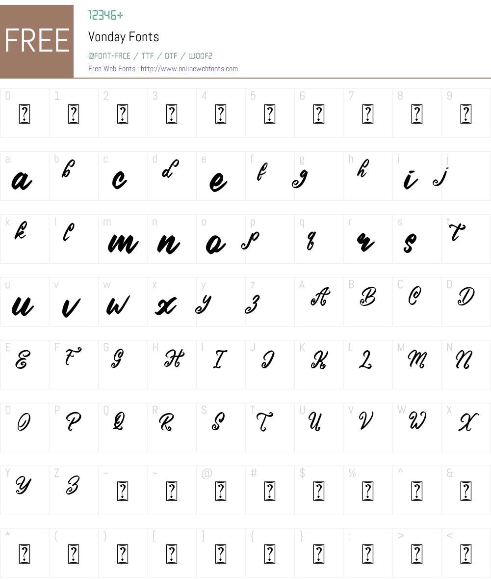 Vonday 1.00;July 16, 2019;FontCreator 11.5.0.2430 64-bit Fonts Free ...