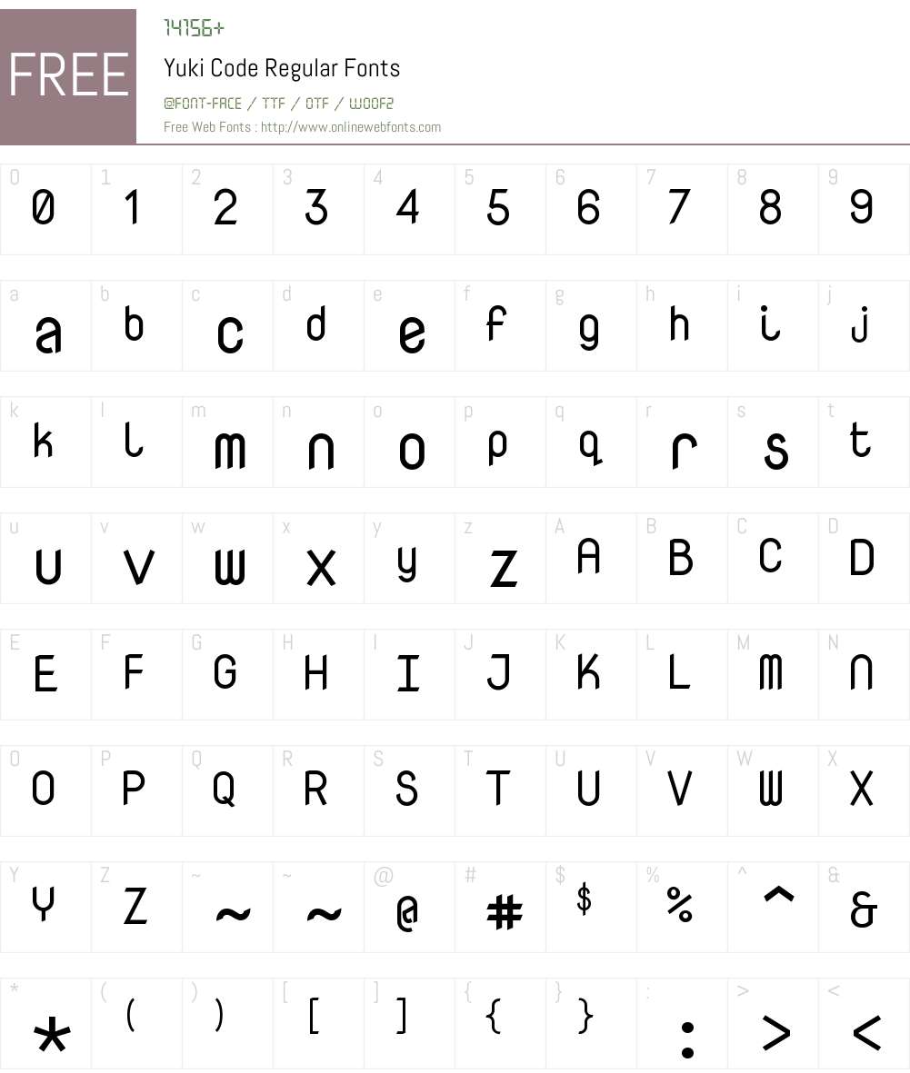 Yuki Code 0.1 Fonts Free Download - OnlineWebFonts.COM