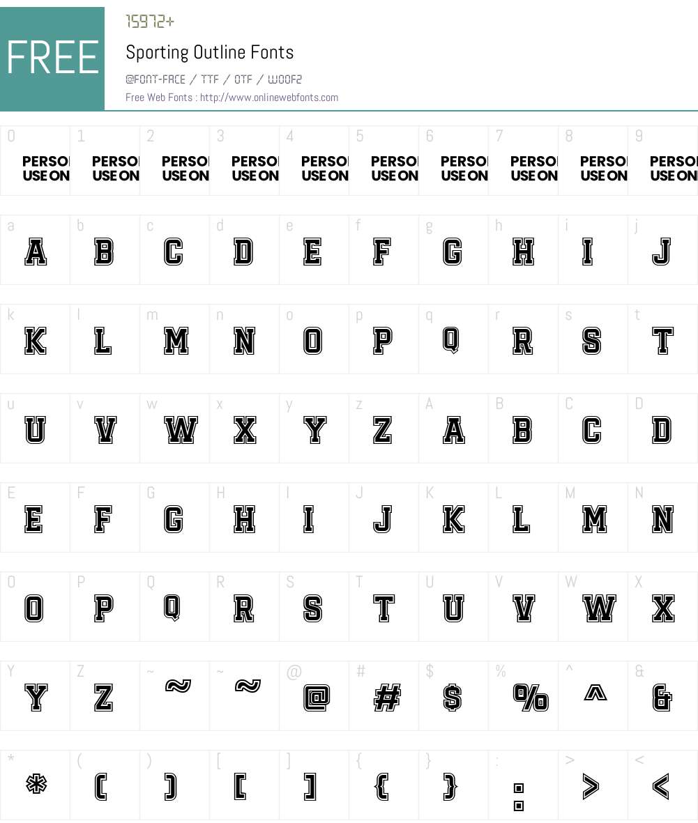 Sporting Outline 1.000 Fonts Free Download - OnlineWebFonts.COM