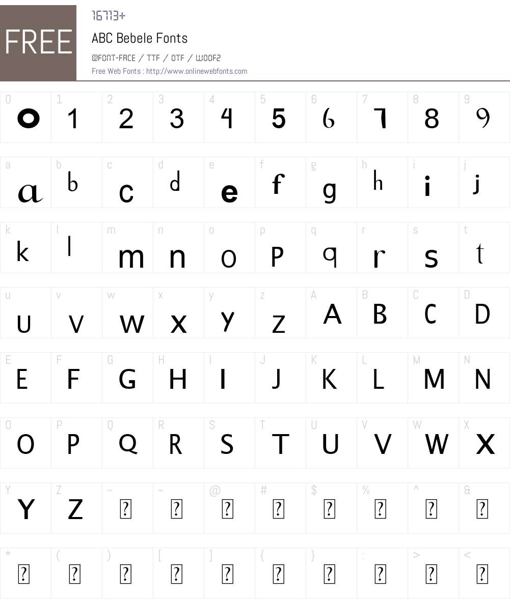 ABC Bebele 1.00;January 1, 2023;FontCreator 11.5.0.2422 32-bit Fonts ...