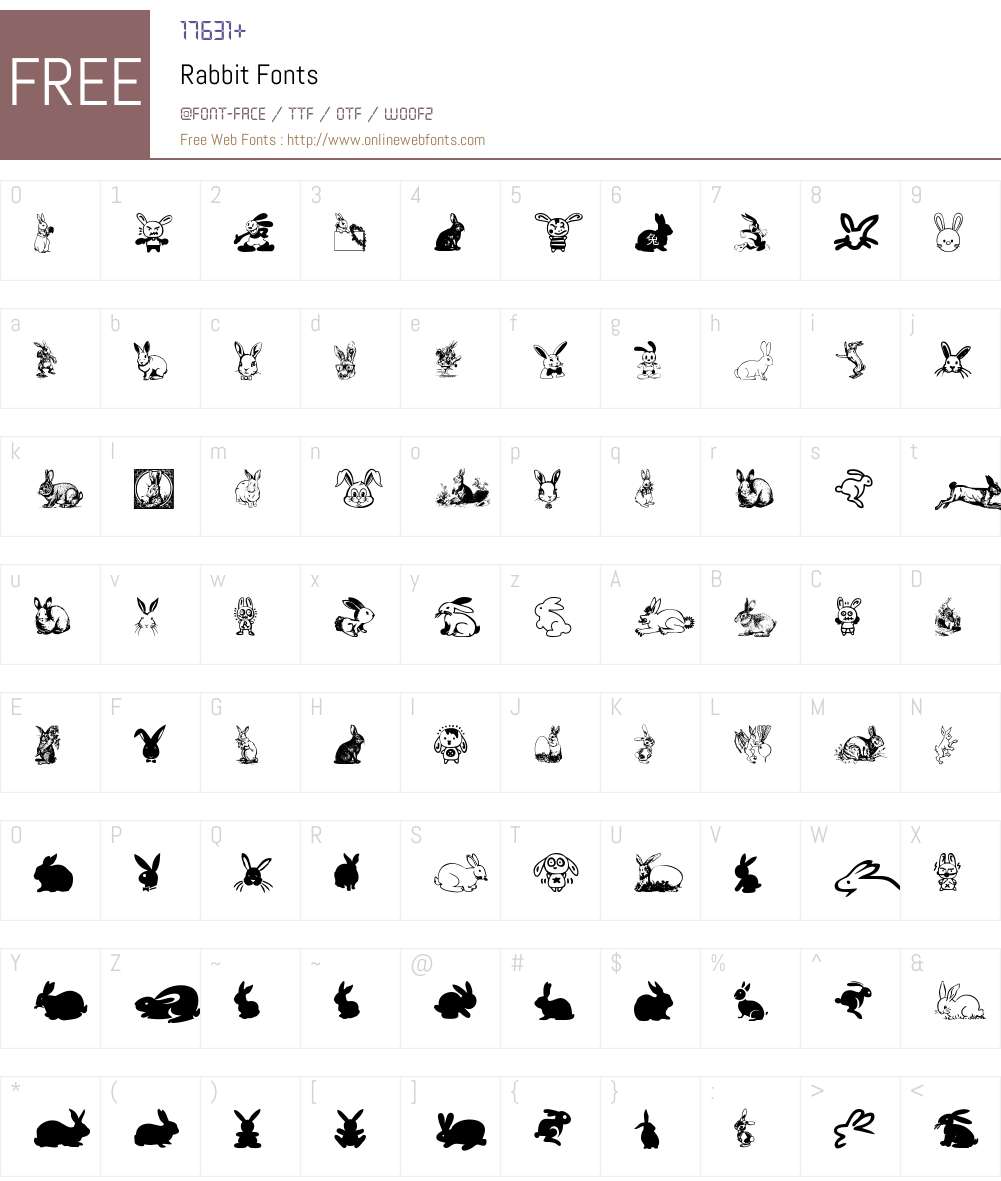 Rabbit 1.00 June 3, 2016, initial release Fonts Free Download ...