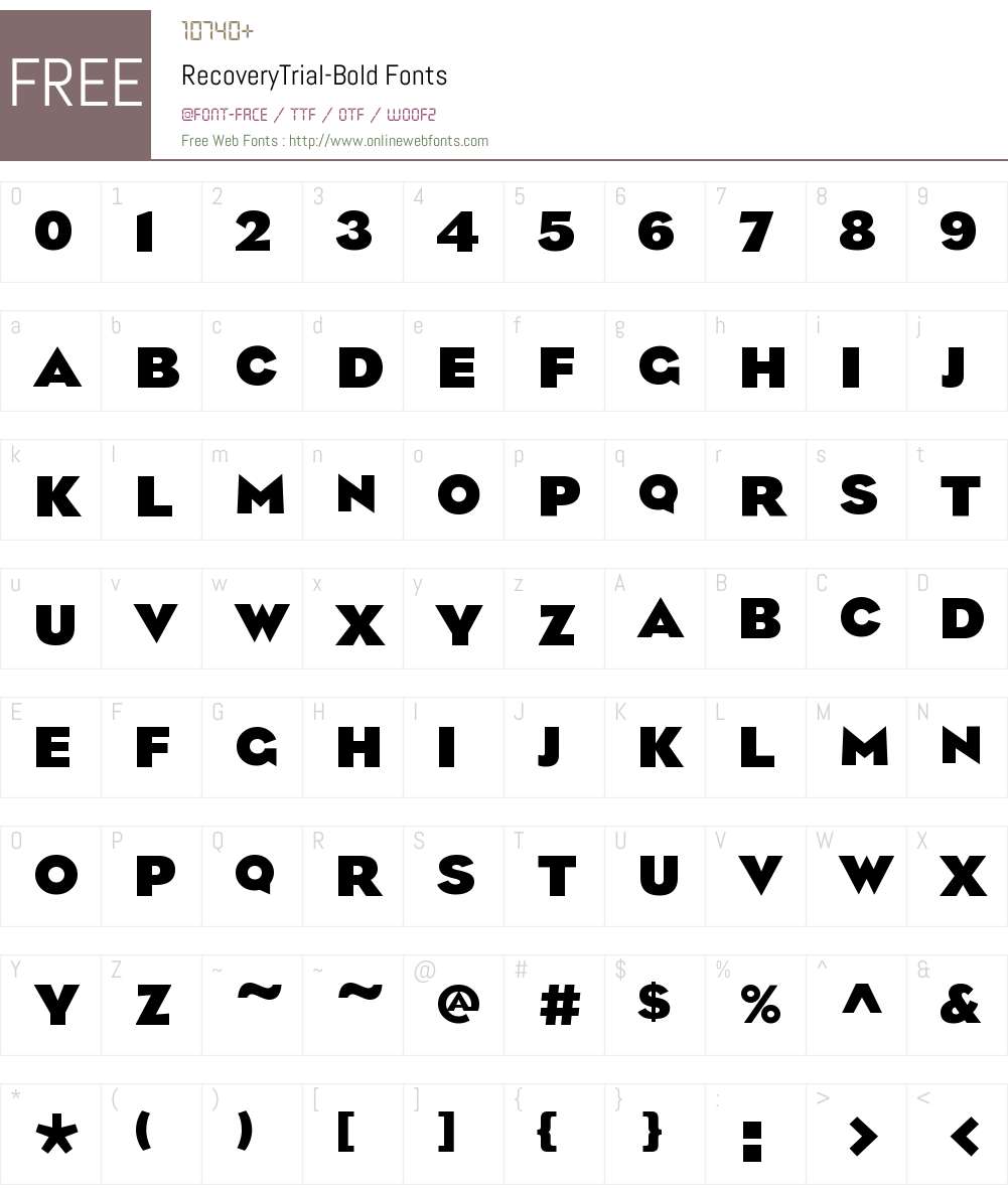 Recovery Trial 1.000 Fonts Free Download - OnlineWebFonts.COM