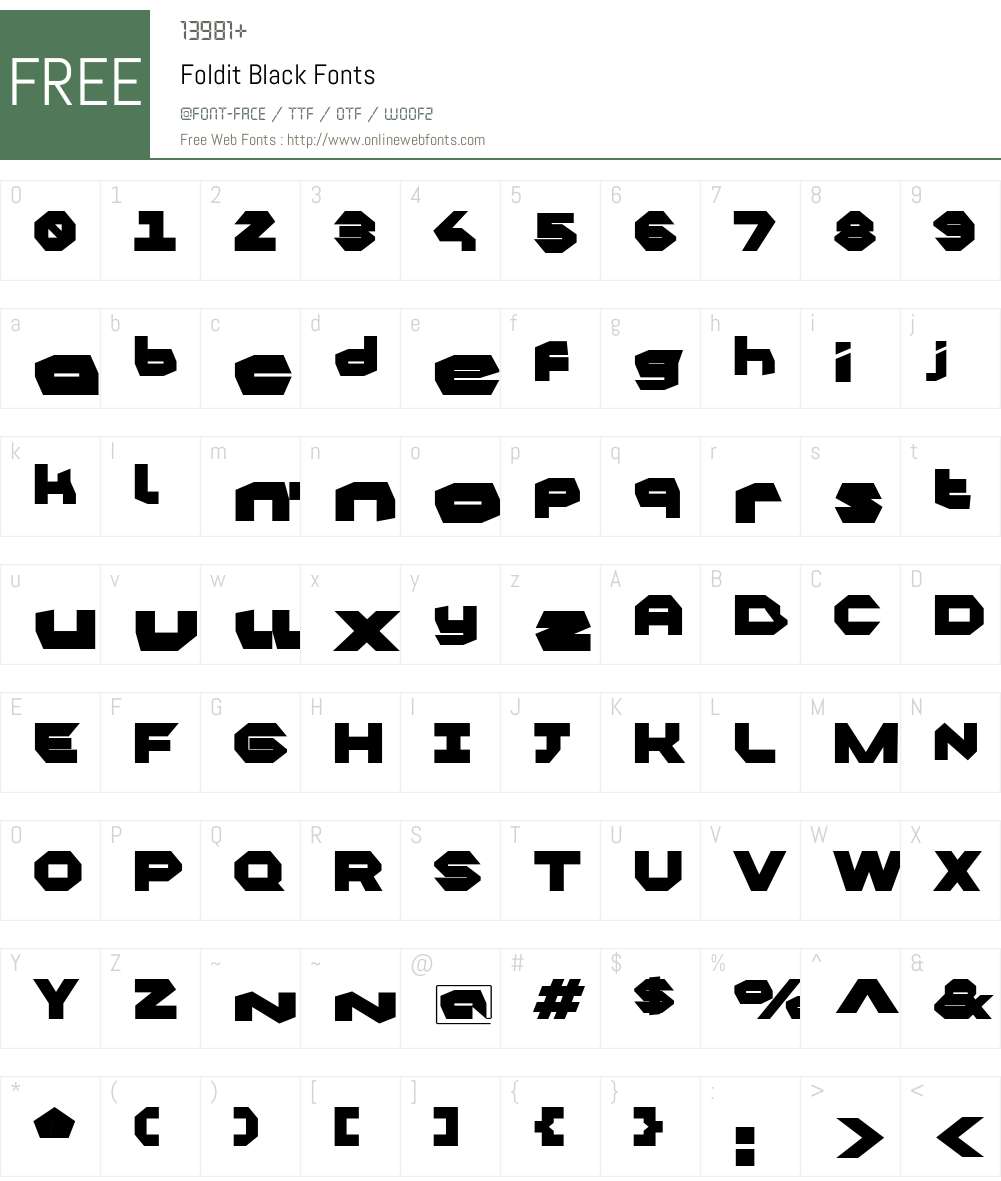 Foldit Black 1.000; ttfautohint (v1.8.3) Fonts Free Download ...