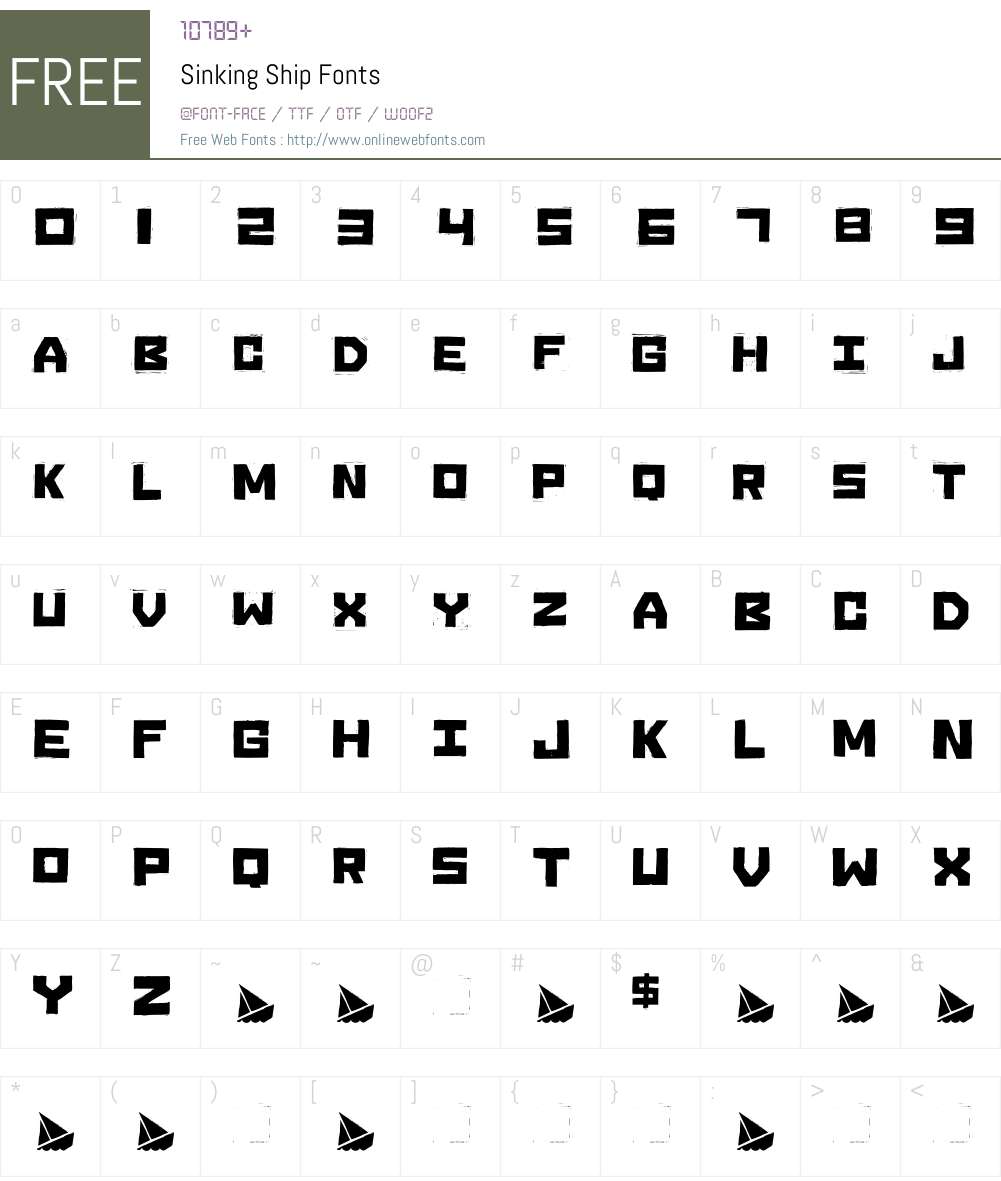Sinking Ship V1 Macromedia Fontographer 4.1.5 6/23/02 Fonts Free ...
