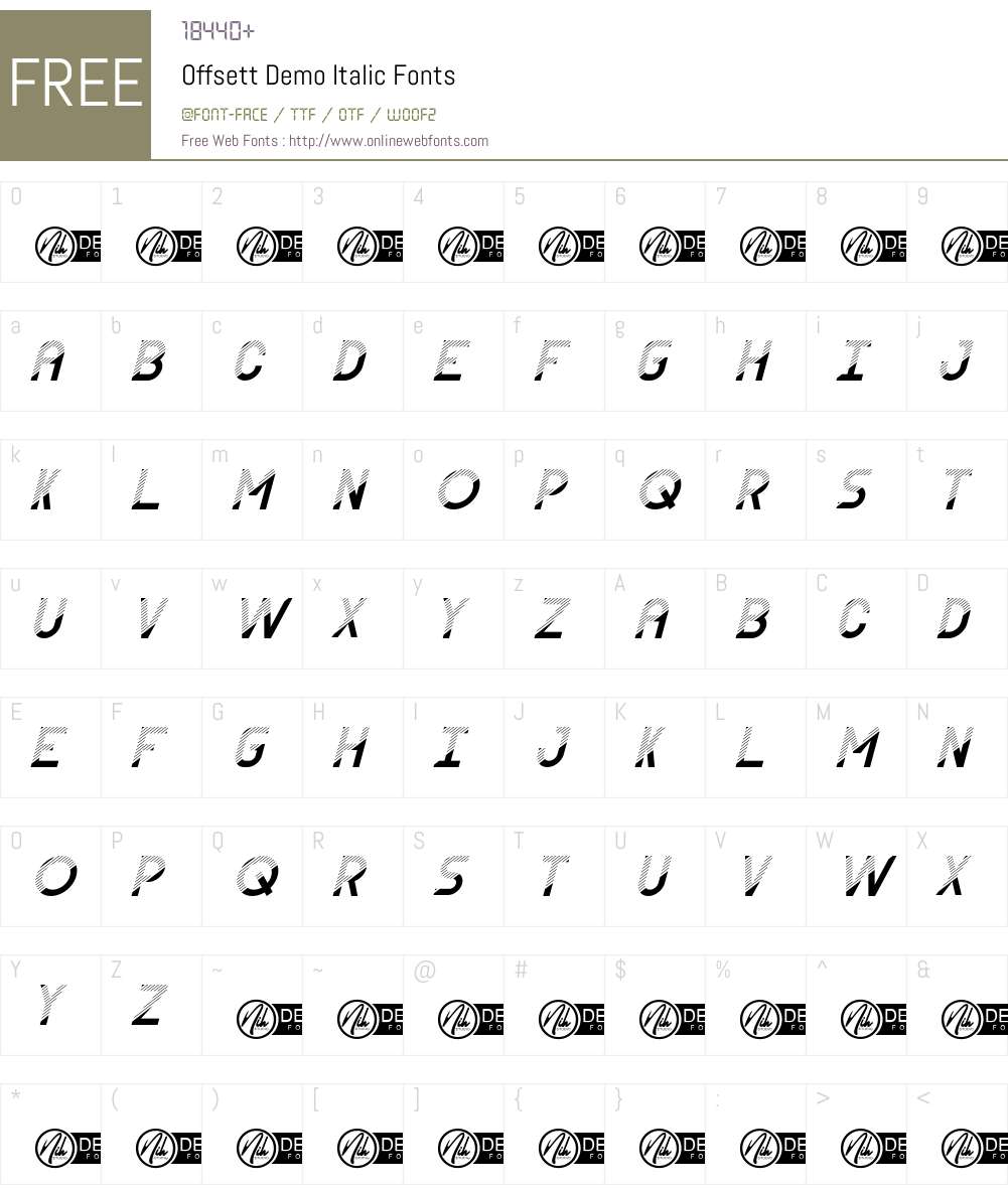 Offsett Demo Italic 1.003;Fontself Maker 3.5.4 Fonts Free Download - OnlineWebFonts.COM