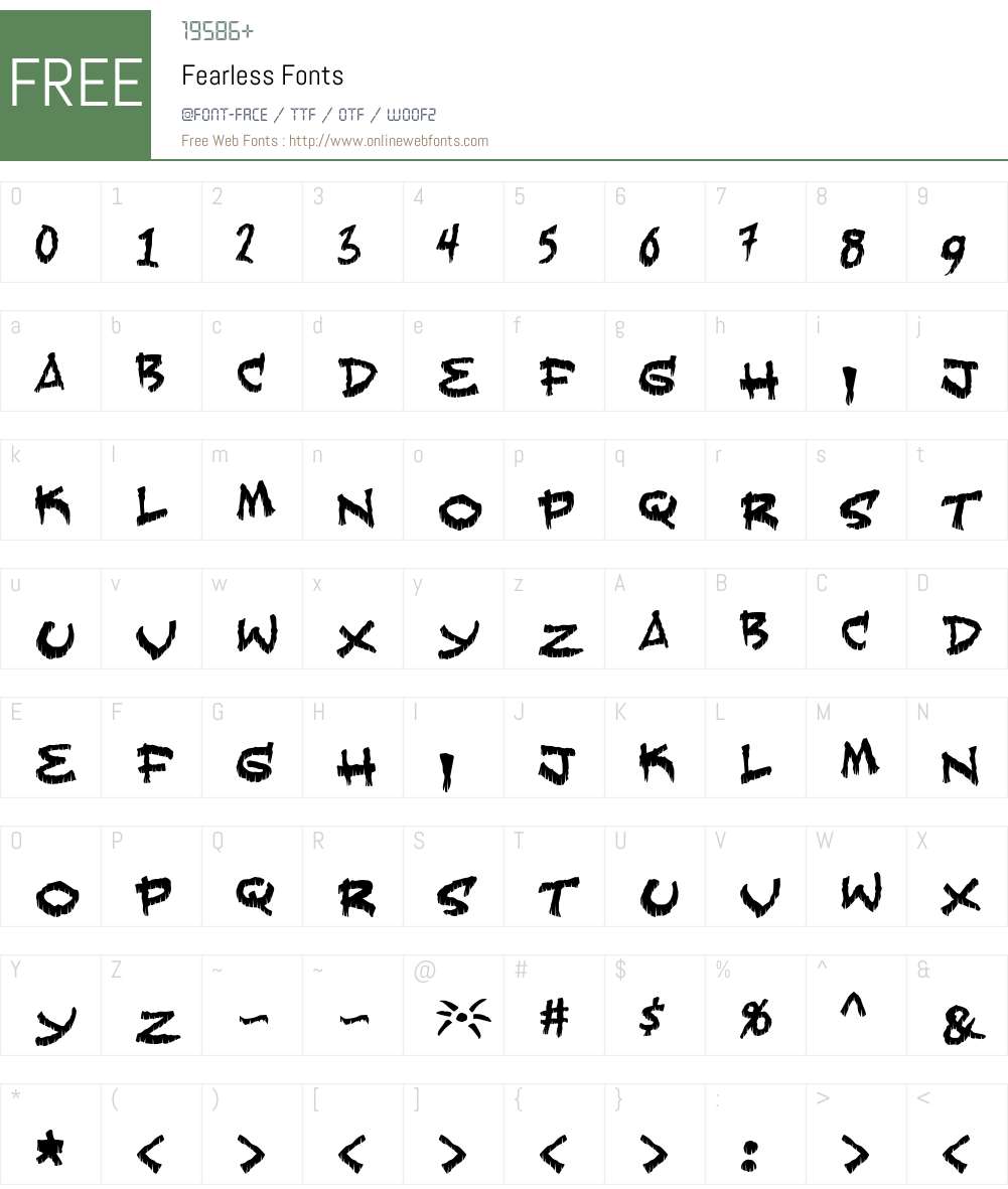 Fearless 2002; 1.0, initial release Fonts Free Download ...