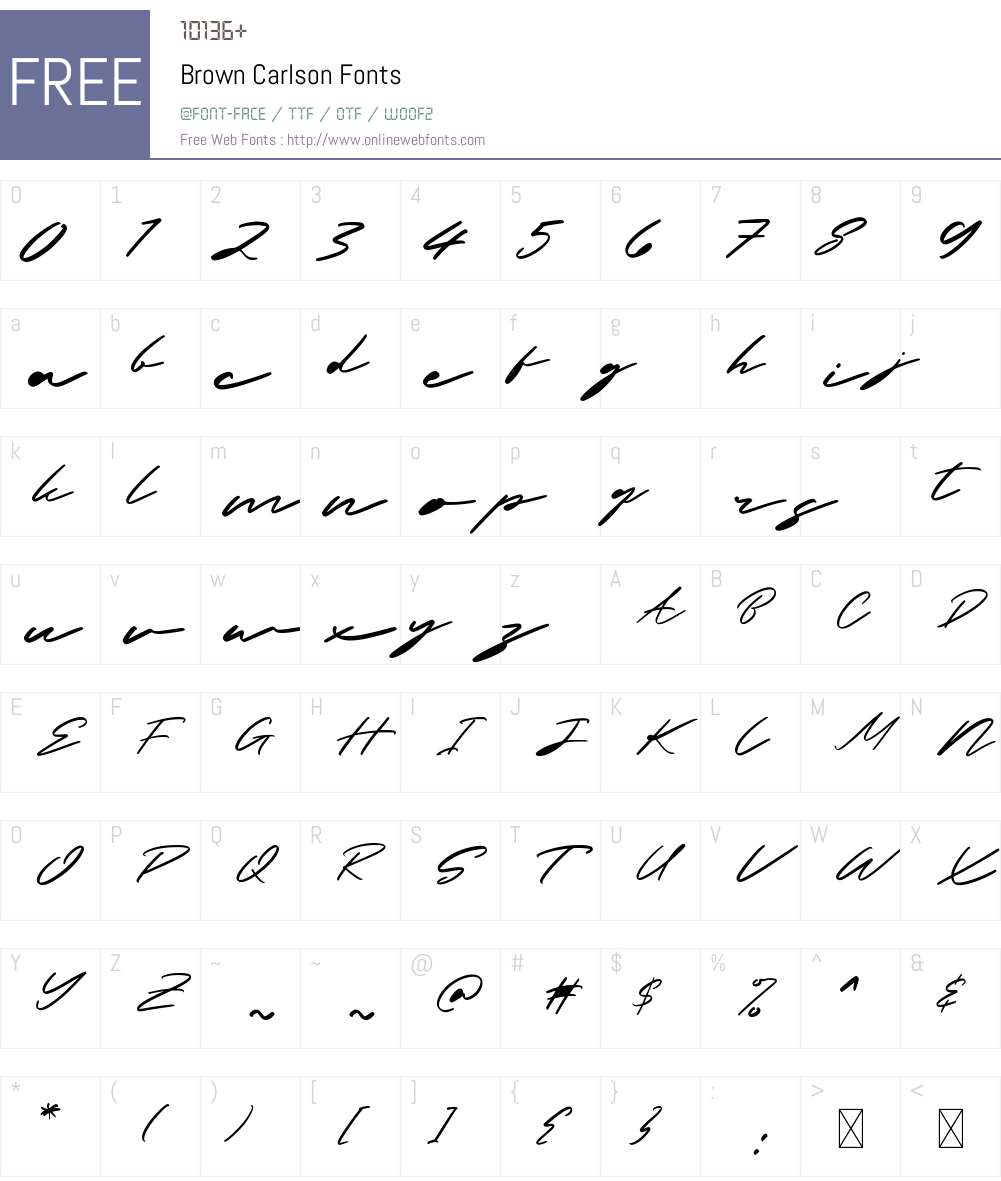 Brown Carlson 1.00;January 19, 2021;FontCreator 11.5.0.2430 64-bit ...