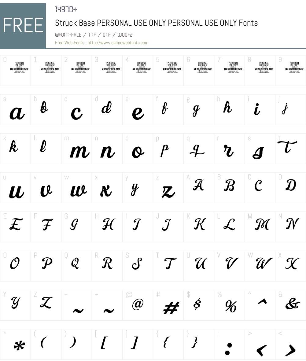 Struck Base PERSONAL USE ONLY PERSONAL USE ONLY 1.000;FEAKit 1.0 Fonts ...