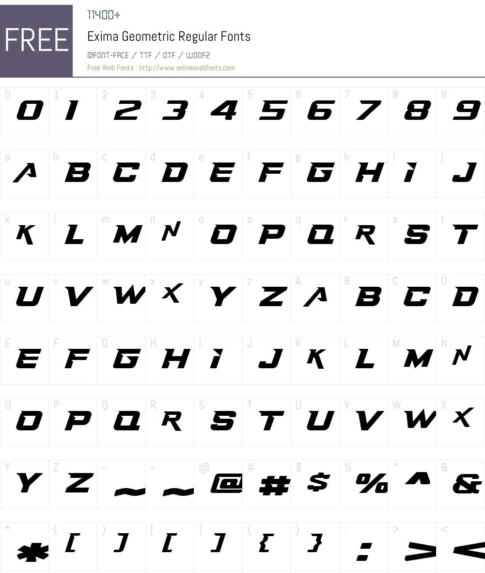 Exima Geometric Regular 1.001 Fonts Free Download - OnlineWebFonts.COM