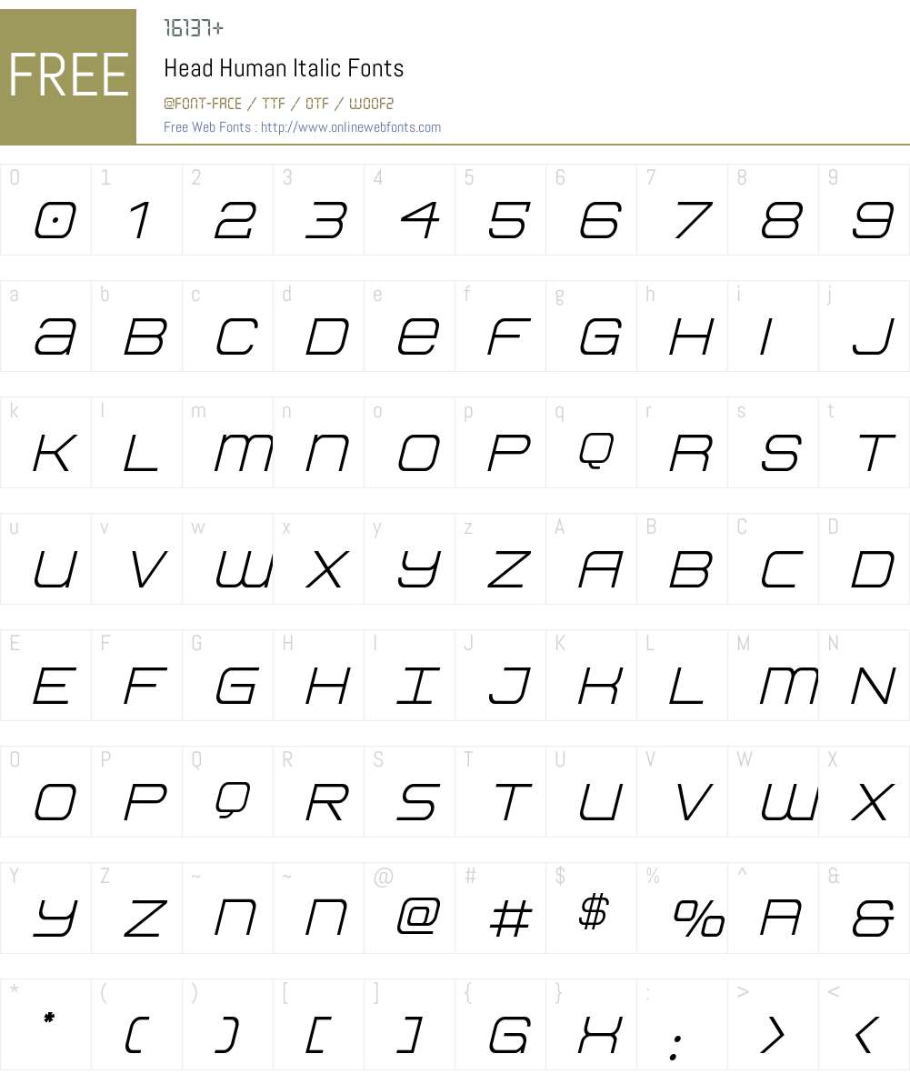 Head Human Italic 1.0; 2021 Fonts Free Download - OnlineWebFonts.COM