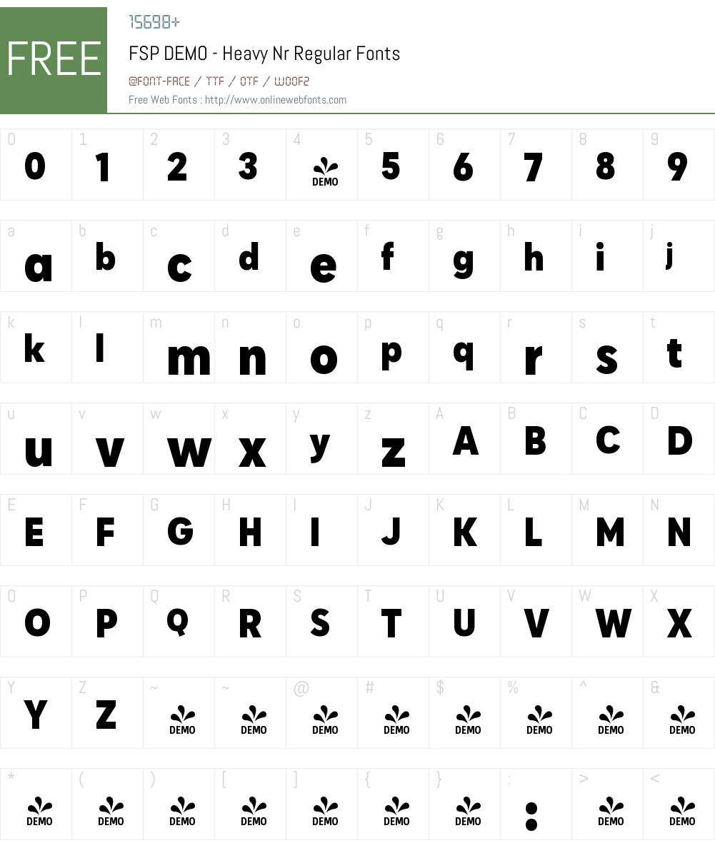 FSP DEMO - Heavy Nr 1.000 Fonts Free Download - OnlineWebFonts.COM