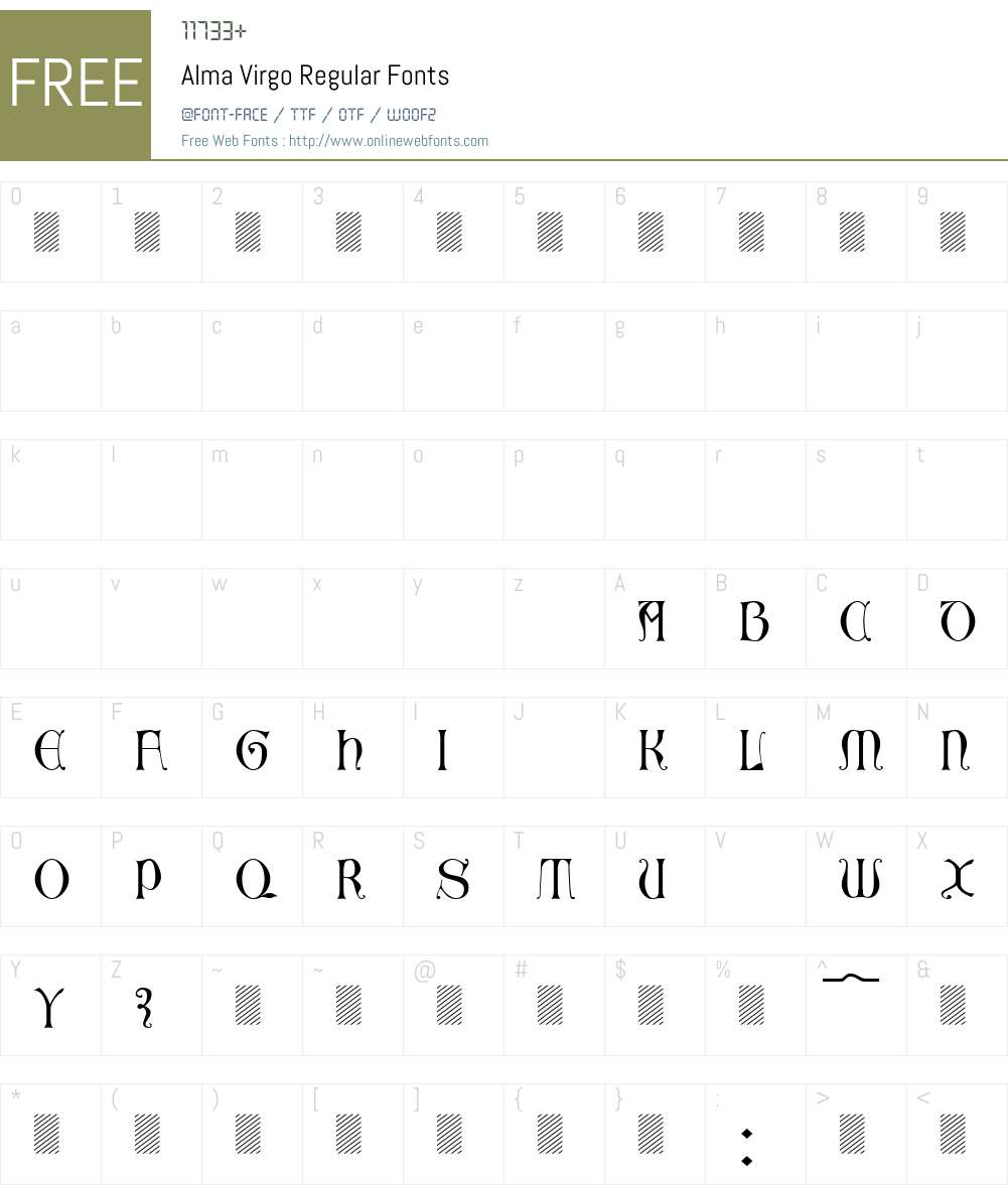 Alma Virgo 1.110 Fonts Free Download - OnlineWebFonts.COM