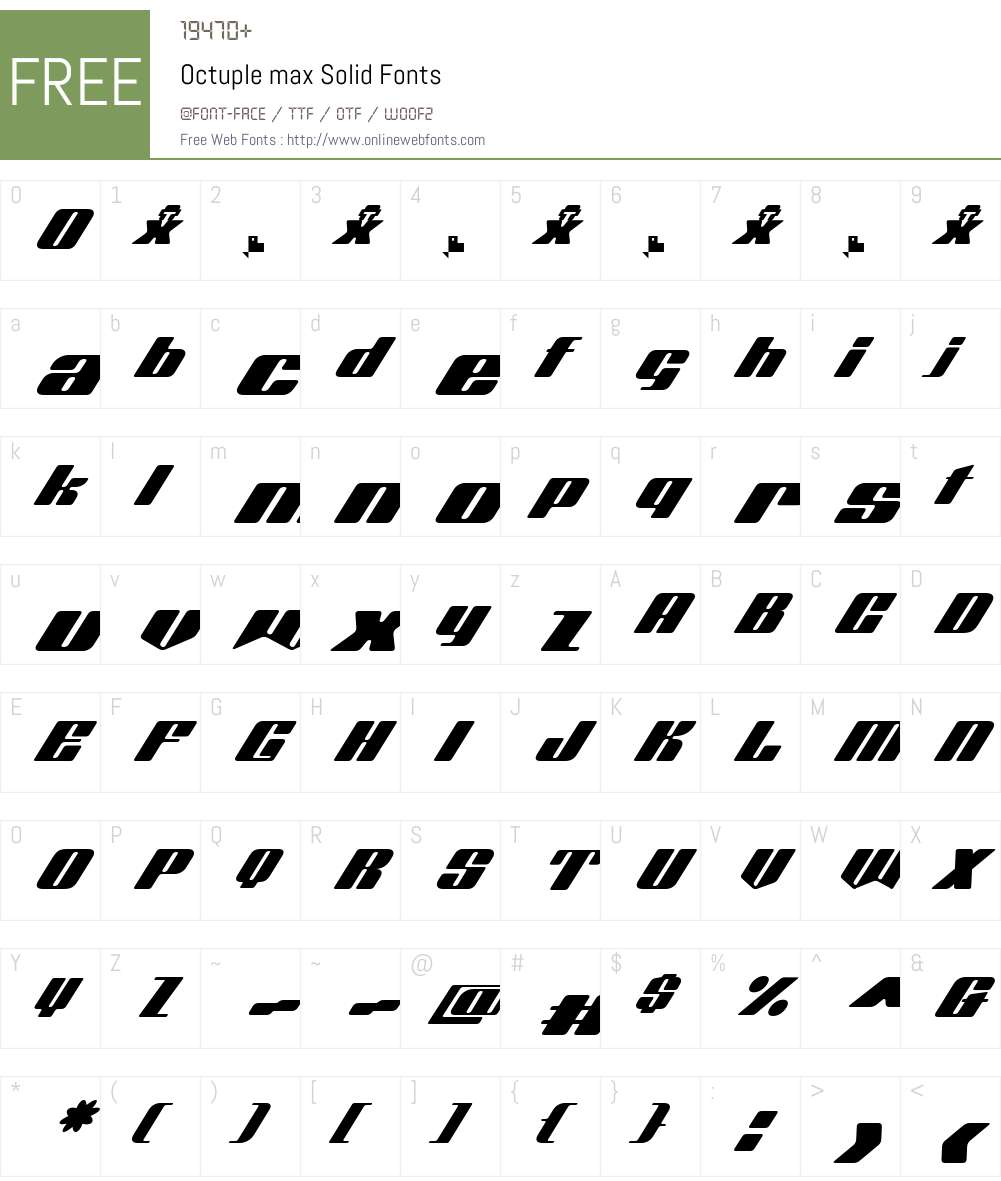 Octuple max Solid 1.187 Fonts Free Download - OnlineWebFonts.COM