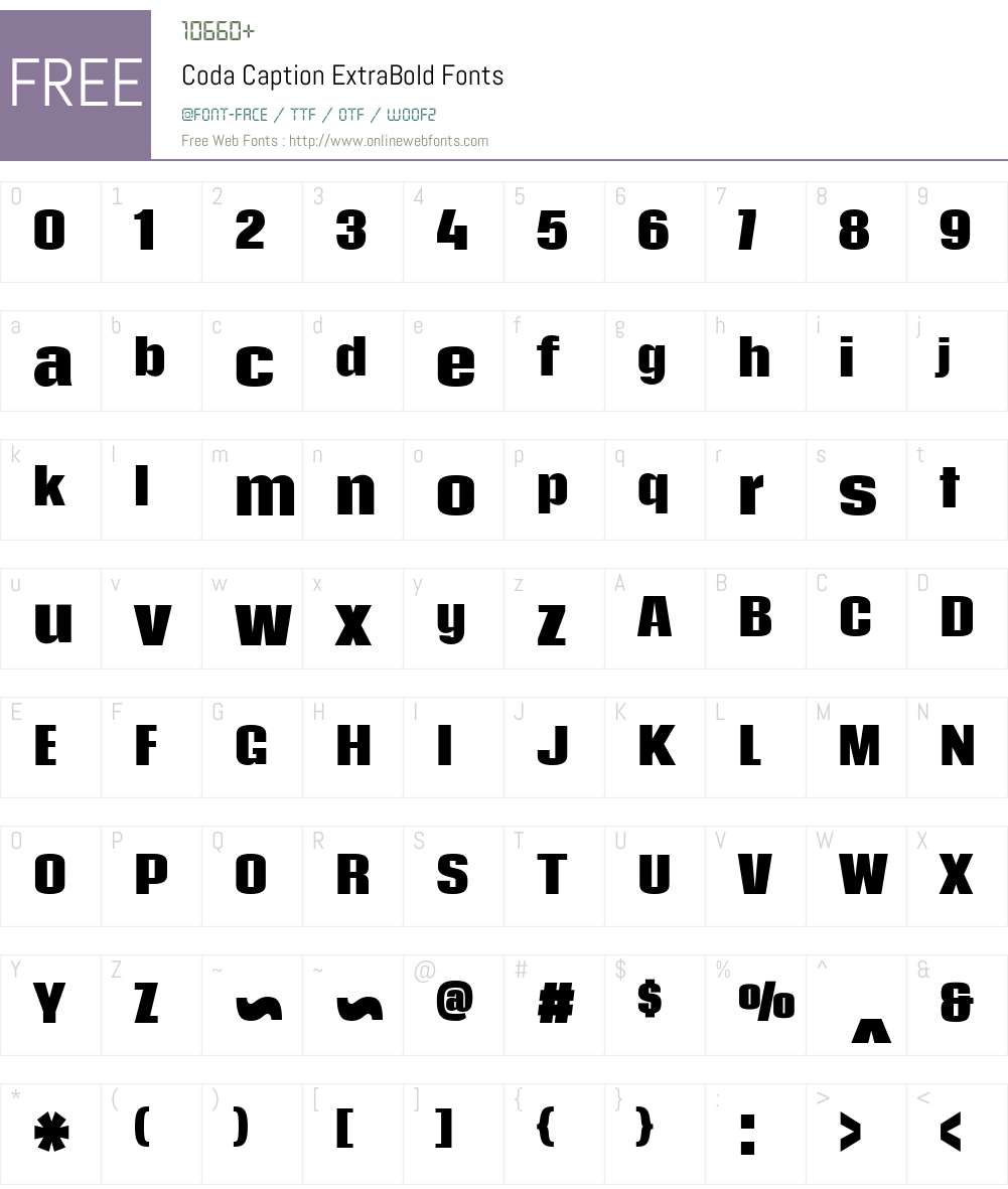 Coda Caption ExtraBold 1.002 Fonts Free Download - OnlineWebFonts.COM