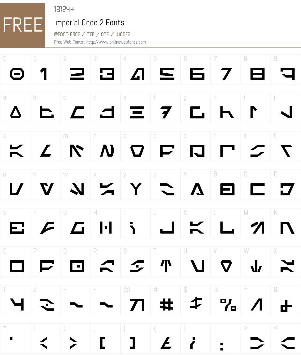 Imperial Code 2 1.0; 2003; initial release Fonts Free Download ...