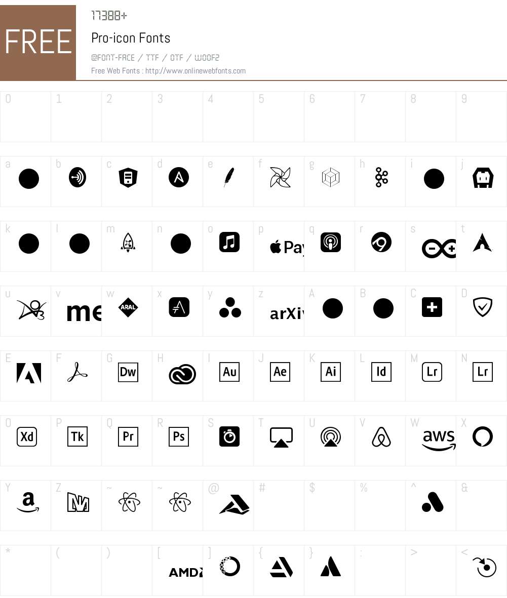Pro-icon 16.16 Fonts Free Download - OnlineWebFonts.COM