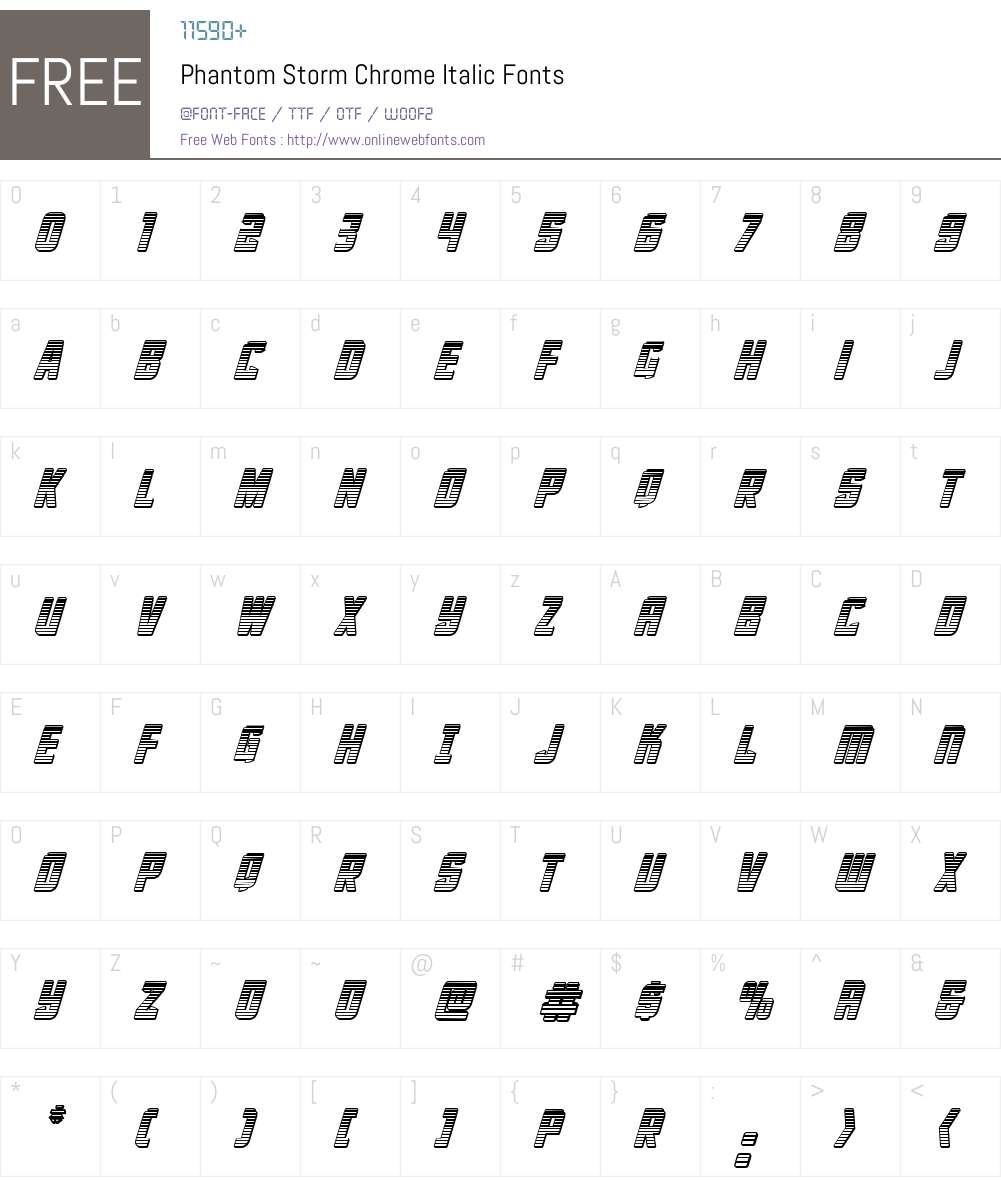 Phantom Storm Chrome Italic 1.0; 2023 Fonts Free Download ...