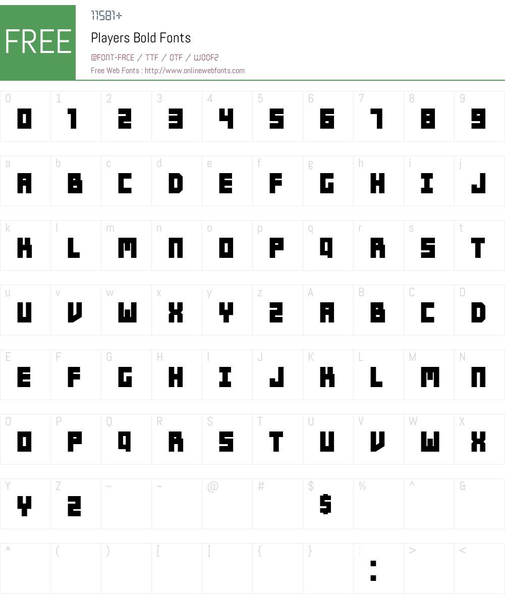 Players Bold 1.000 Fonts Free Download - OnlineWebFonts.COM