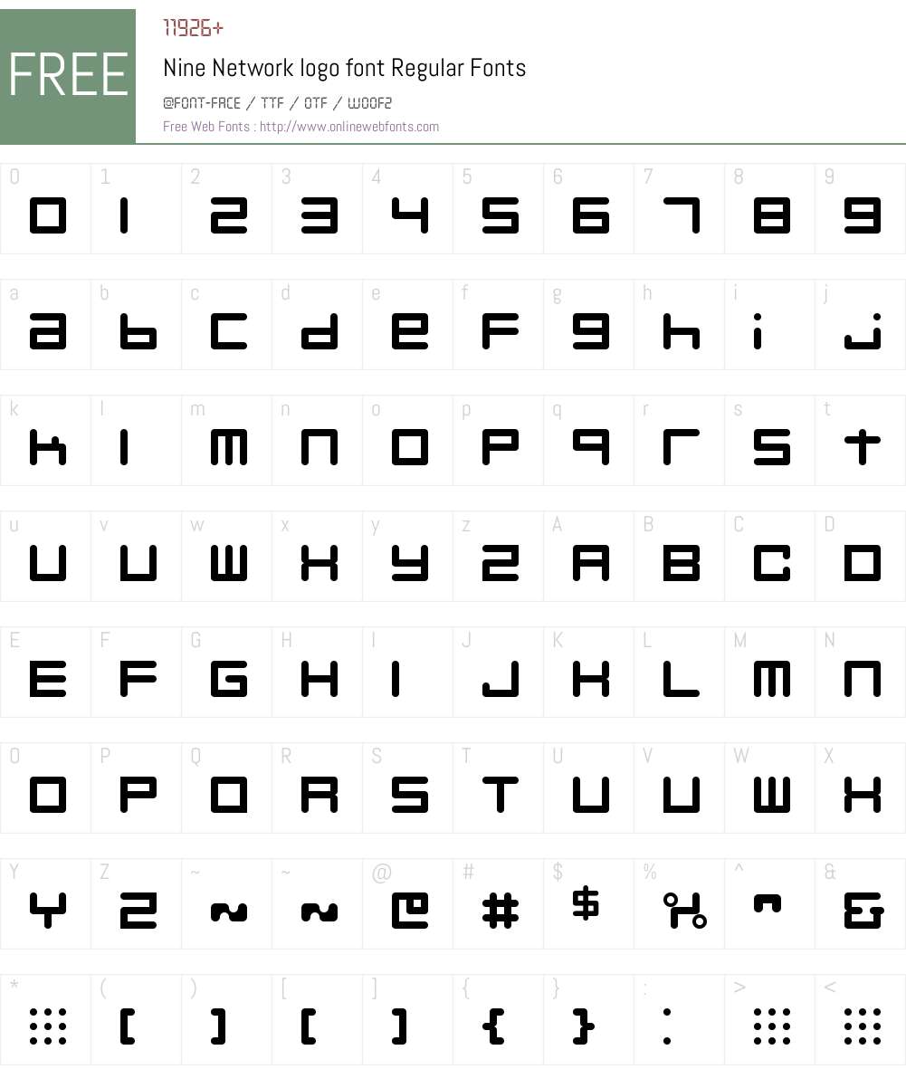 Nine Network logo font 1.0 Fonts Free Download - OnlineWebFonts.COM