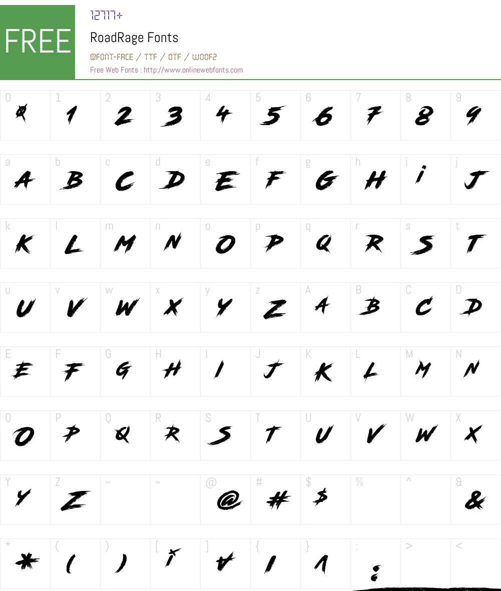 Road Rage 1.000 Fonts Free Download - OnlineWebFonts.COM