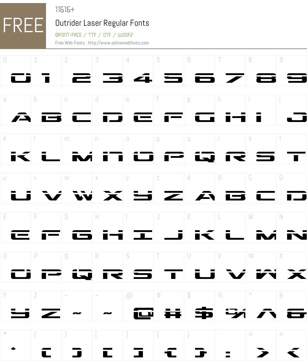 Outrider Laser 001.100 Fonts Free Download - OnlineWebFonts.COM