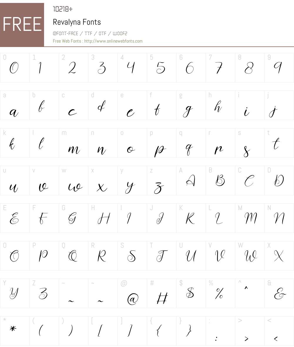 Revalyna 1.00;March 22, 2024;FontCreator 13.0.0.2680 64-bit Fonts Free Download - OnlineWebFonts.COM
