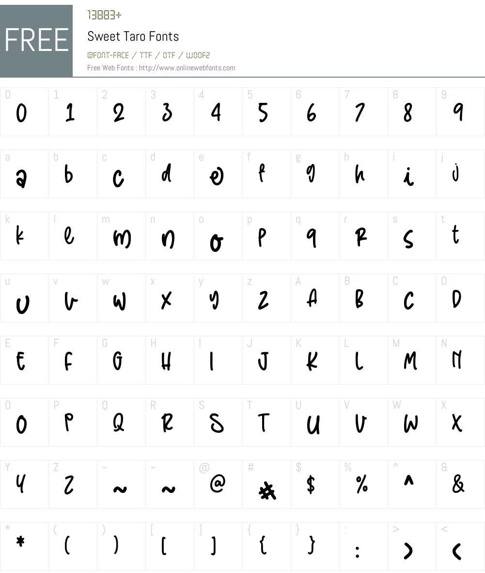 Sweet Taro 1.00;October 20, 2021;FontCreator 11.5.0.2430 64-bit Fonts ...