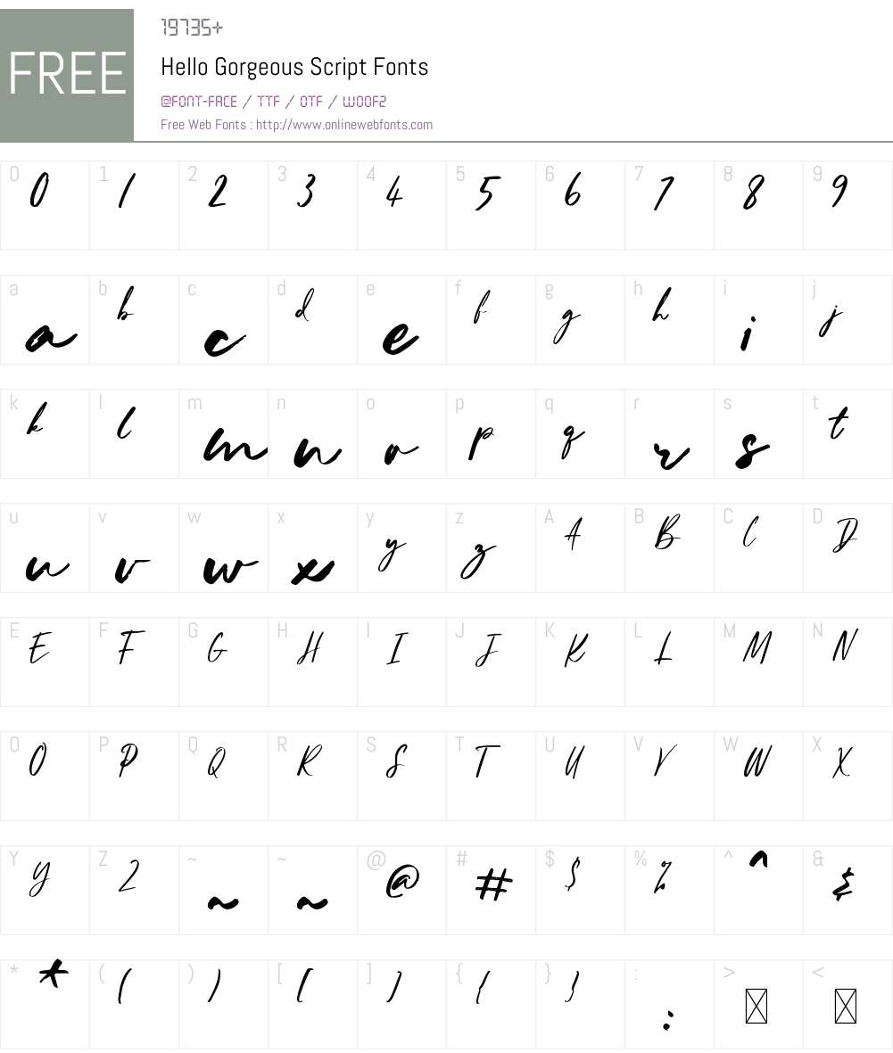 Hello Gorgeous Script 1.002;Fontself Maker 3.5.4 Fonts Free Download - OnlineWebFonts.COM