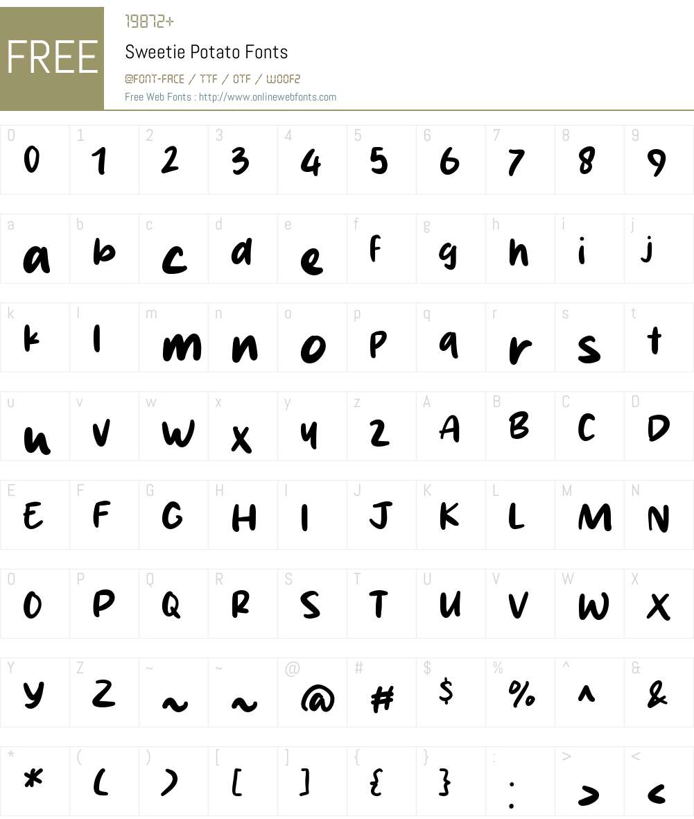 Sweetie Potato 1.000 Fonts Free Download - OnlineWebFonts.COM