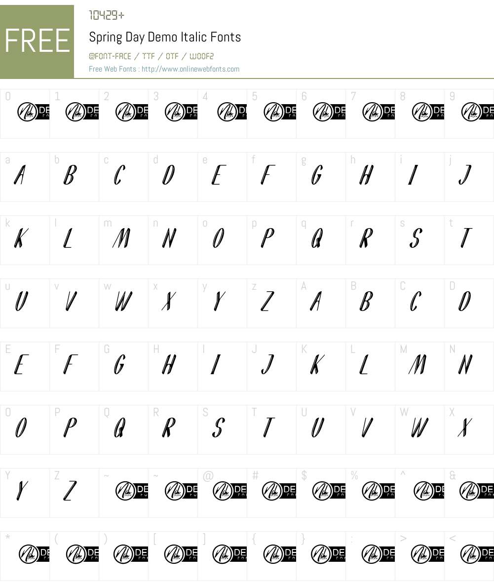 Spring Day Demo Italic 1.006;Fontself Maker 3.5.4 Fonts Free Download ...