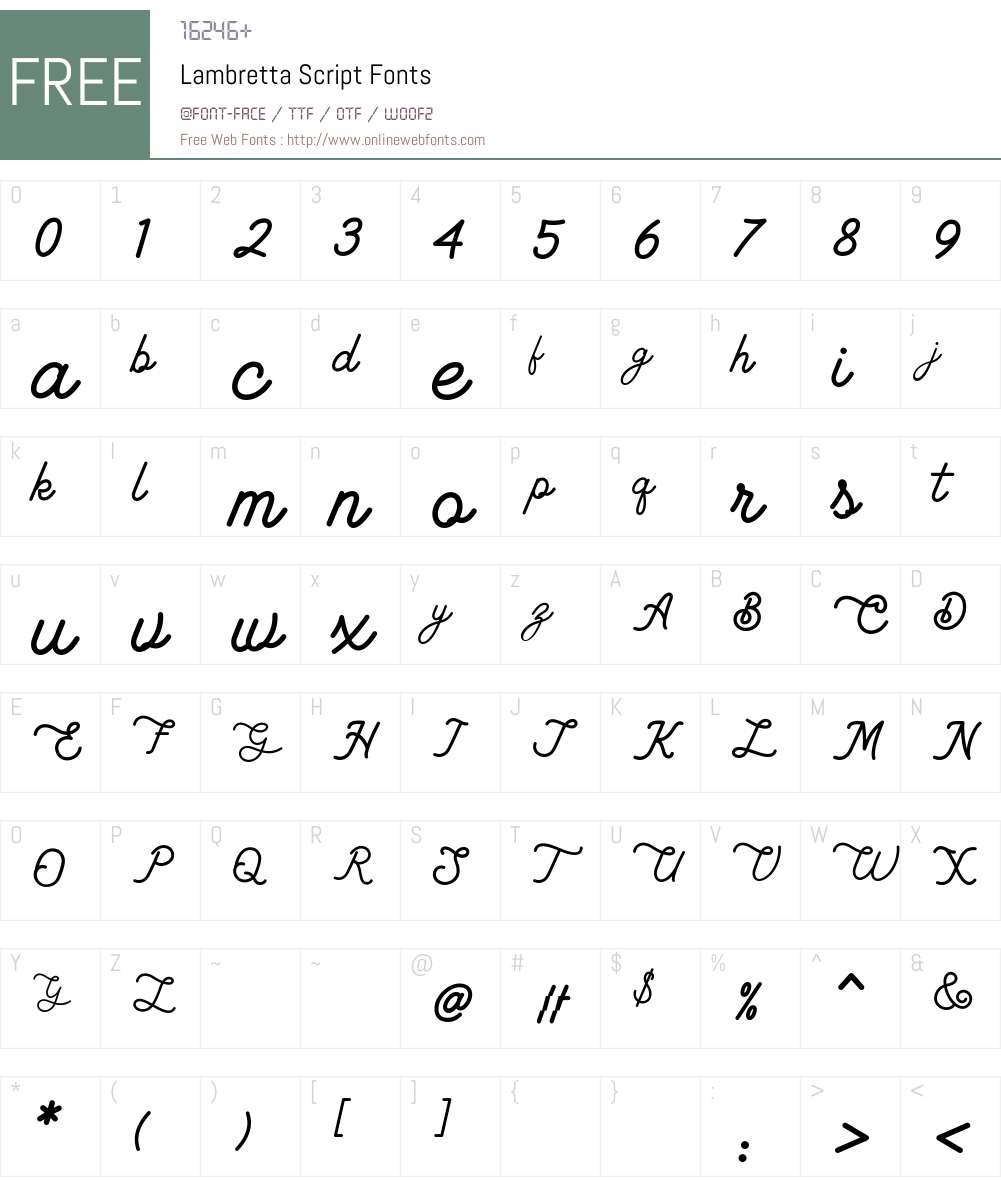 Lambretta Script 1.00;January 8, 2019;FontCreator 11.5.0.2422 64-bit ...