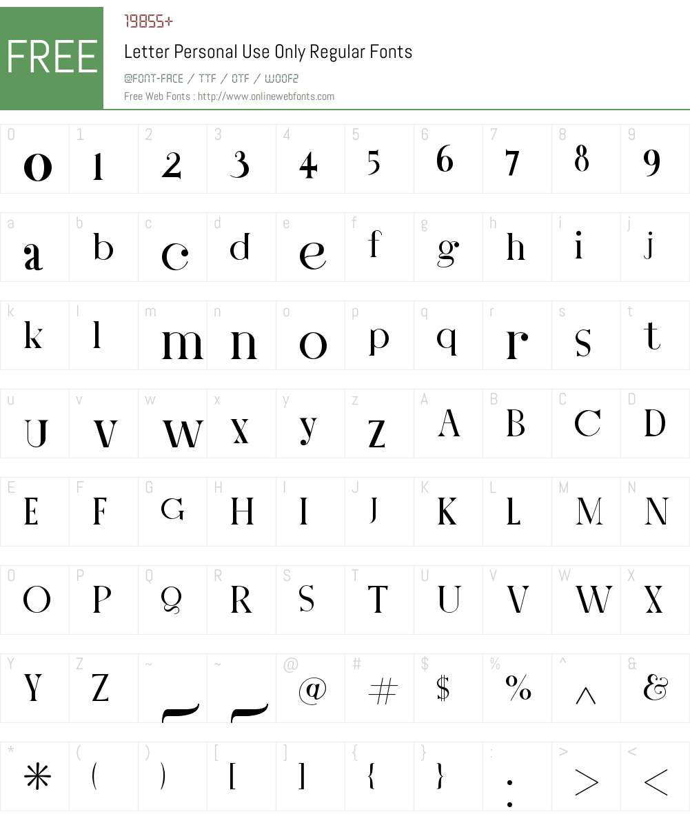 Letter Personal Use Only 001.000 Fonts Free Download - OnlineWebFonts.COM