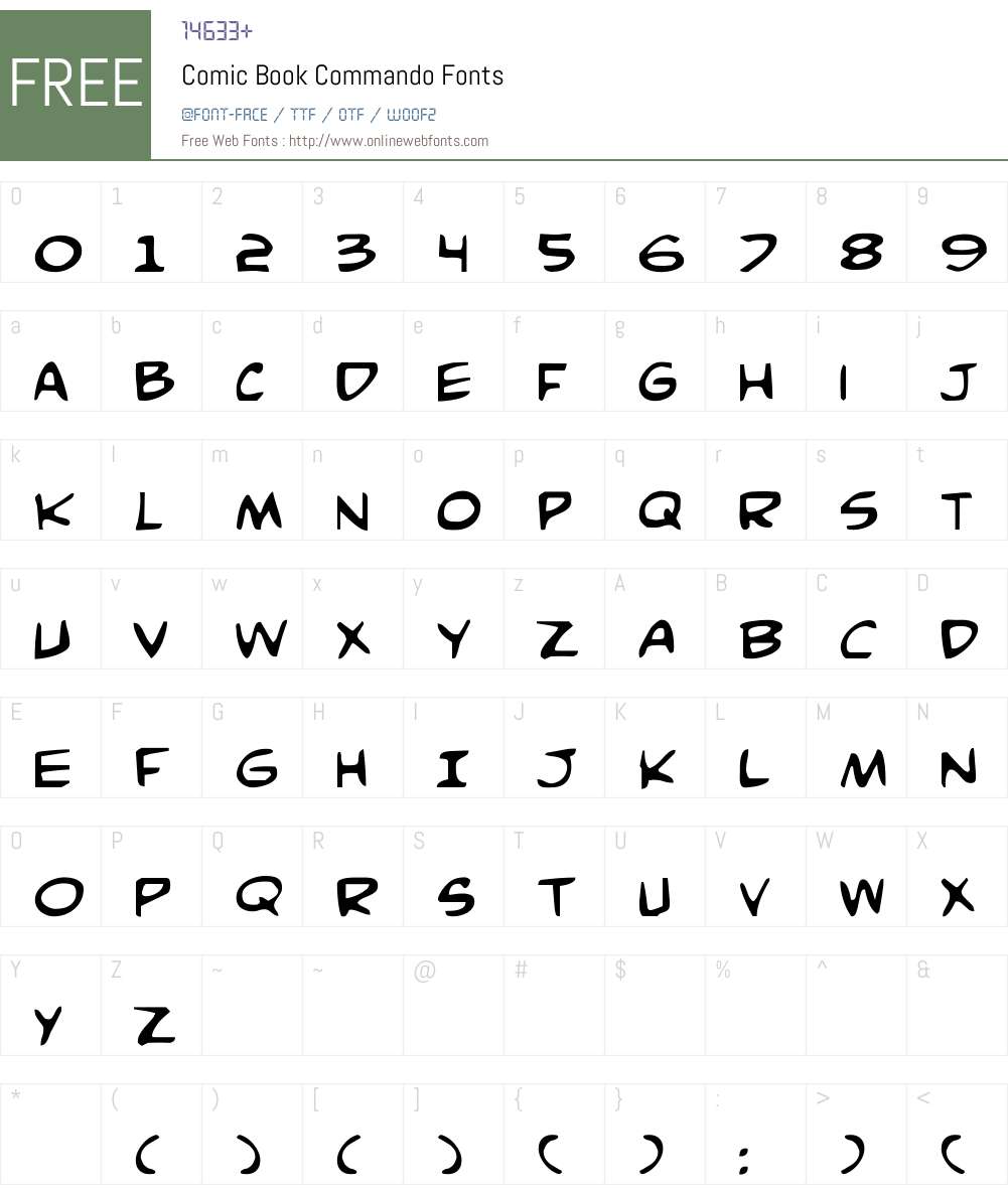 Comic Book Commando 1 Fonts Free Download - OnlineWebFonts.COM