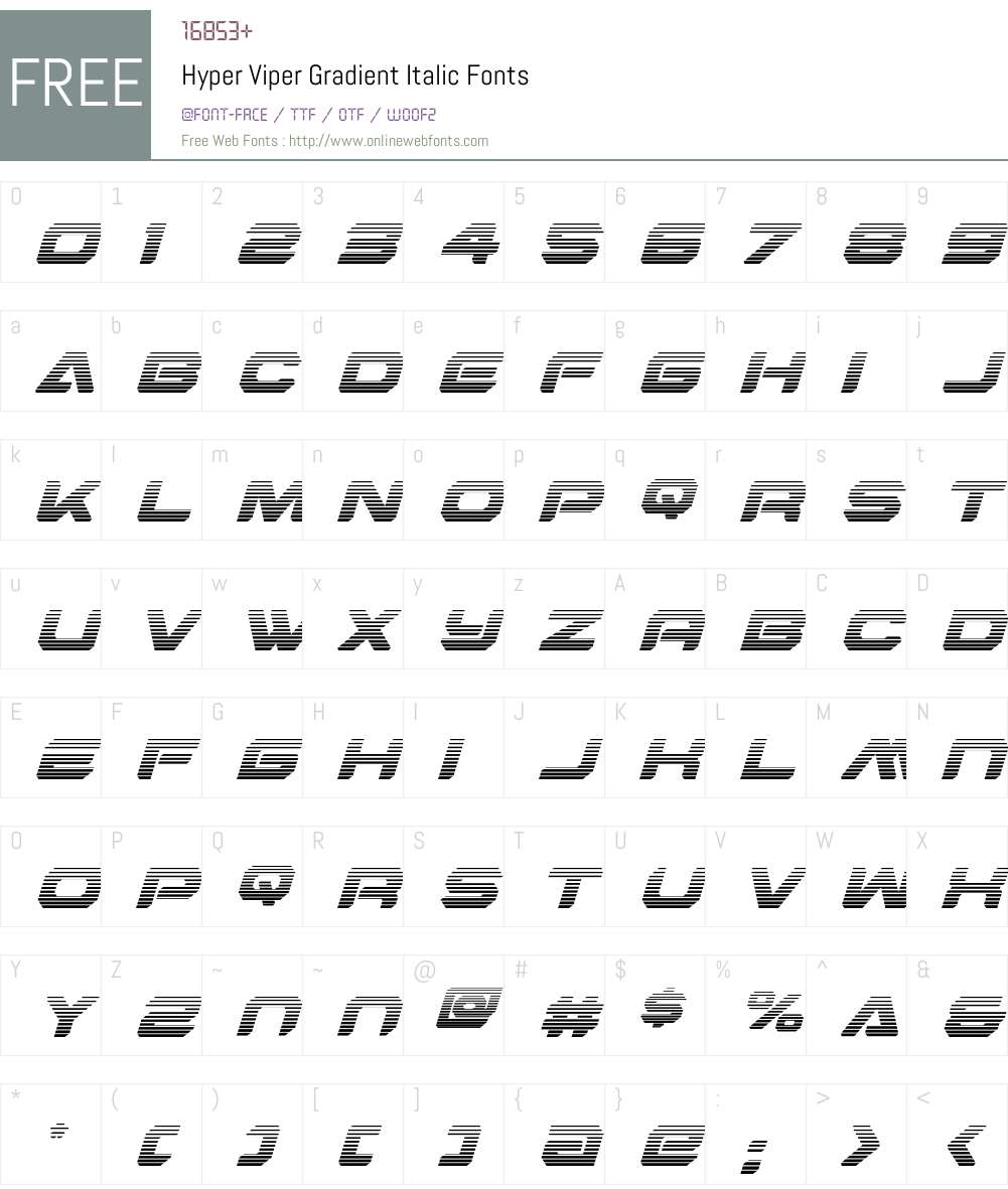 Hyper Viper Gradient Italic 1.0; 2019 Fonts Free Download ...