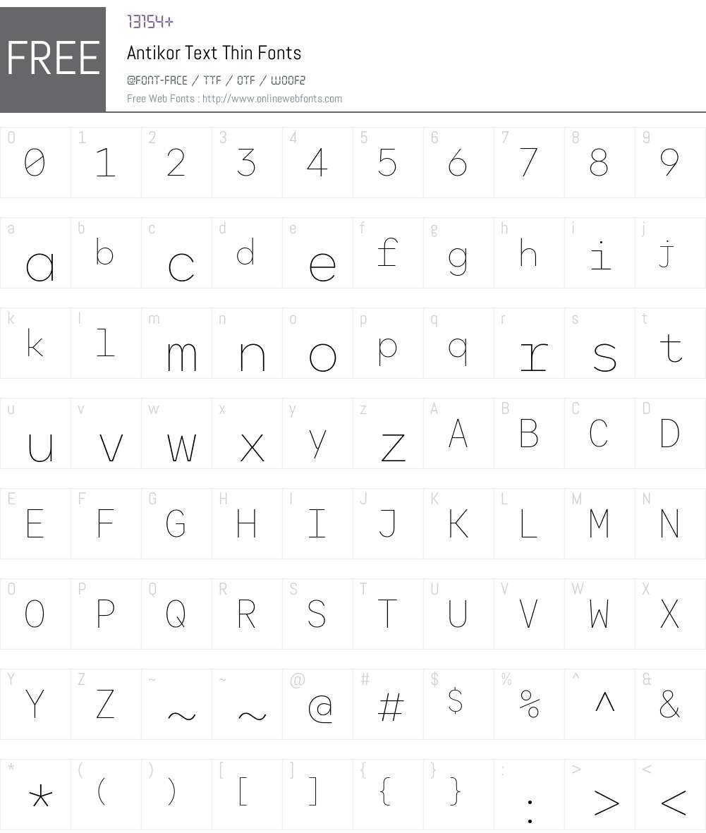 Antikor Text Thin 1.000 Fonts Free Download - OnlineWebFonts.COM