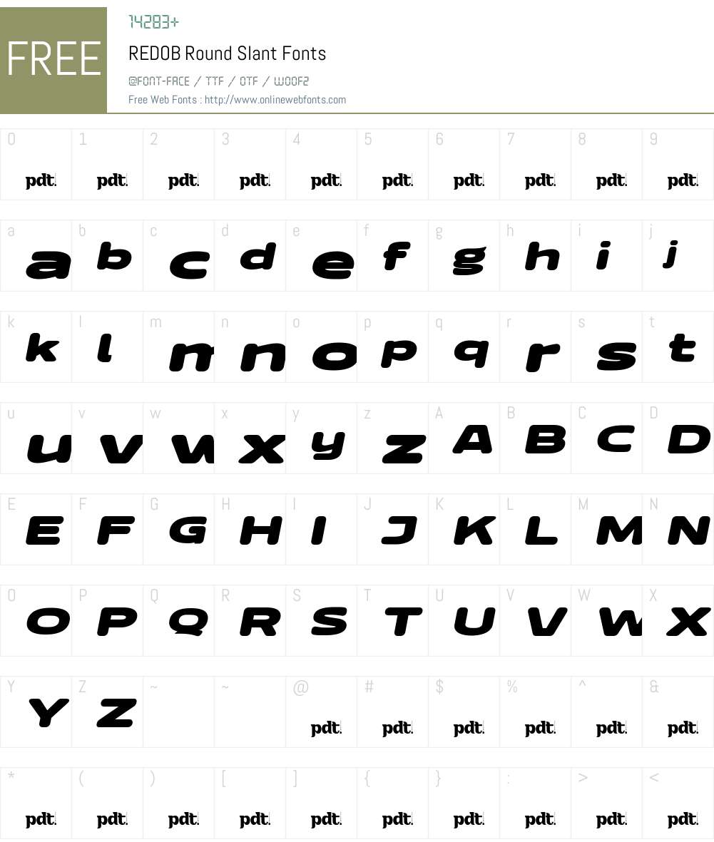 REDOB Round Slant 1.000 Fonts Free Download - OnlineWebFonts.COM