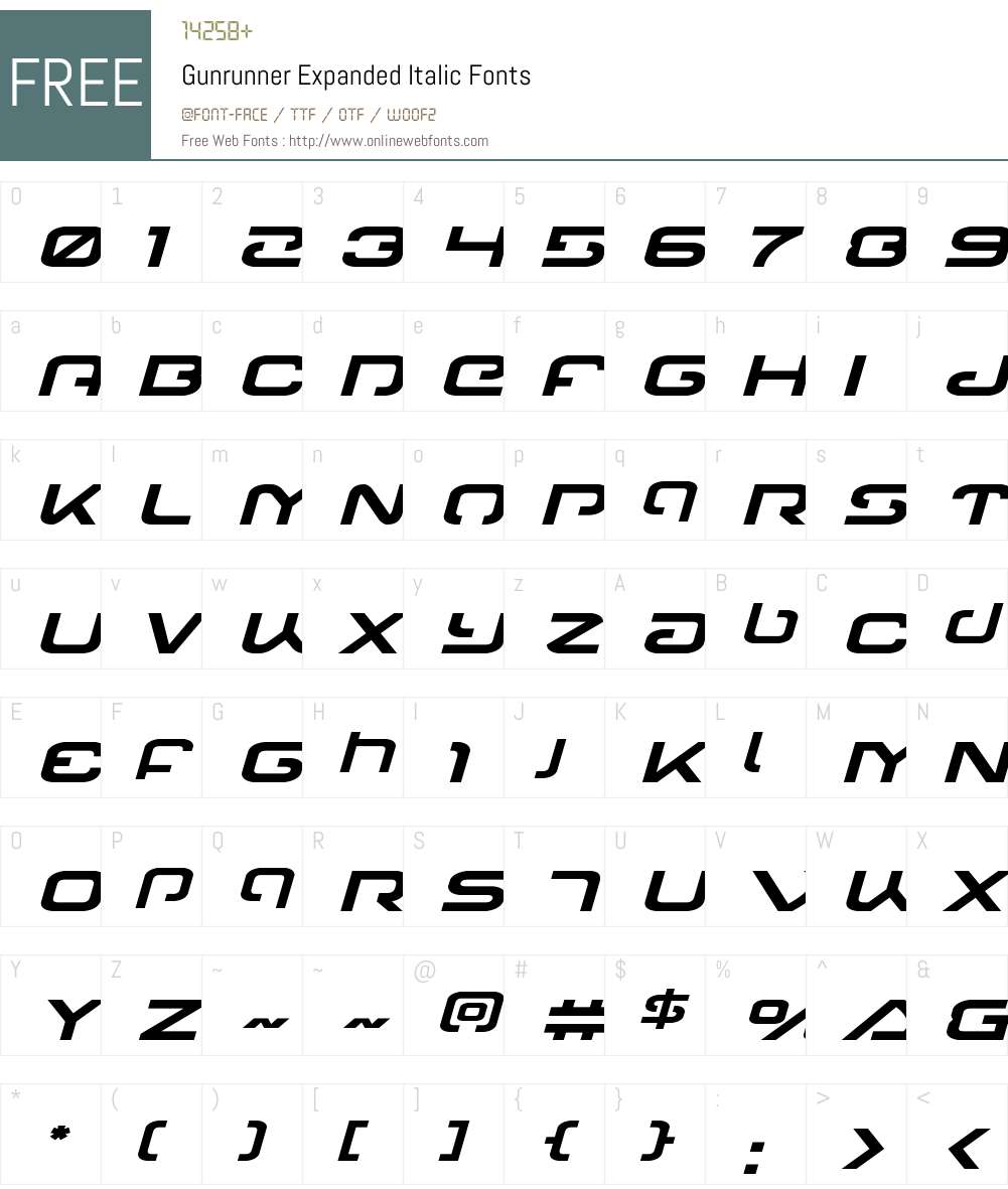 Gunrunner Expanded Italic 1.0; 2016 Fonts Free Download ...
