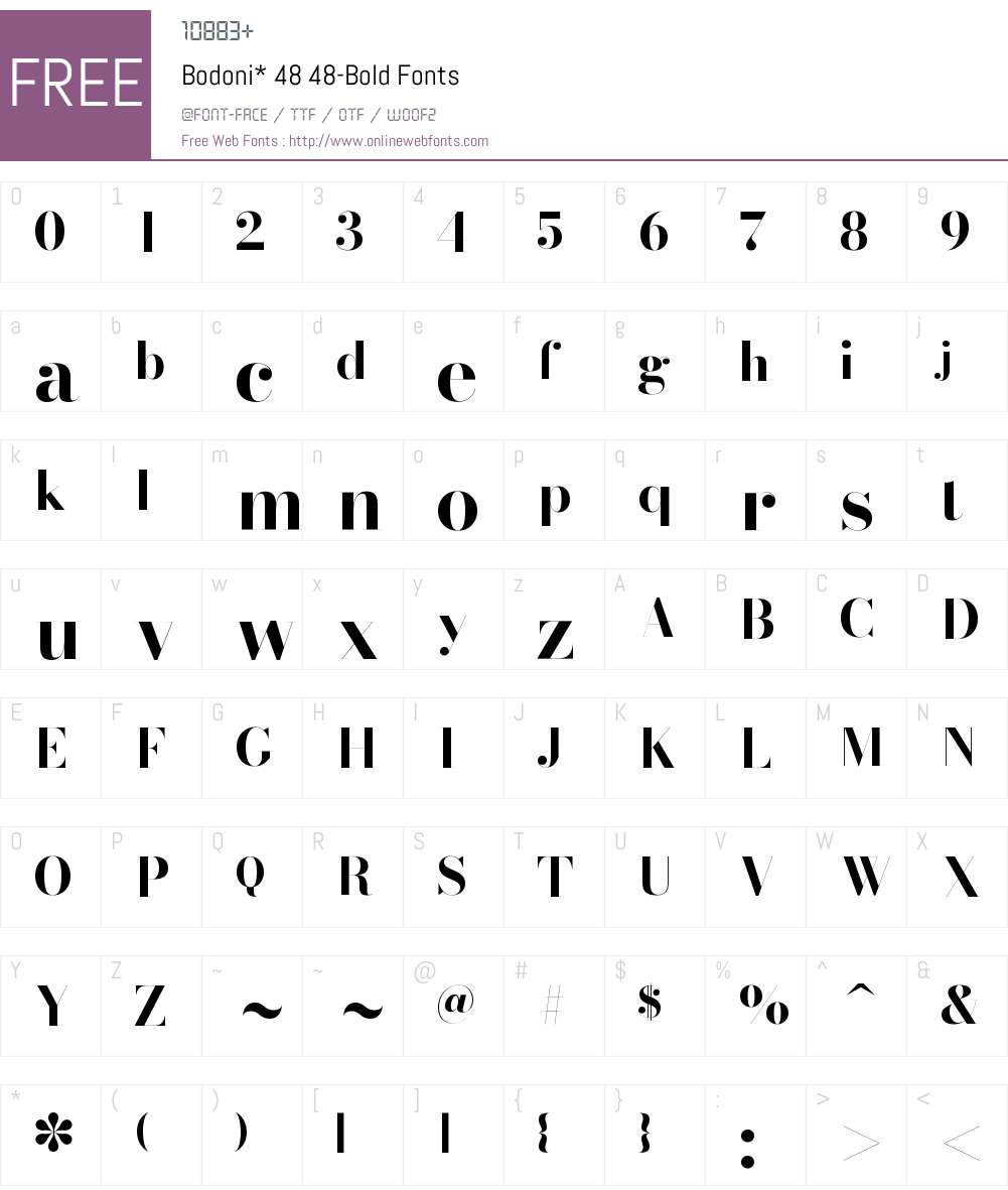 Bodoni* 48 Bold 1.000 Fonts Free Download - OnlineWebFonts.COM