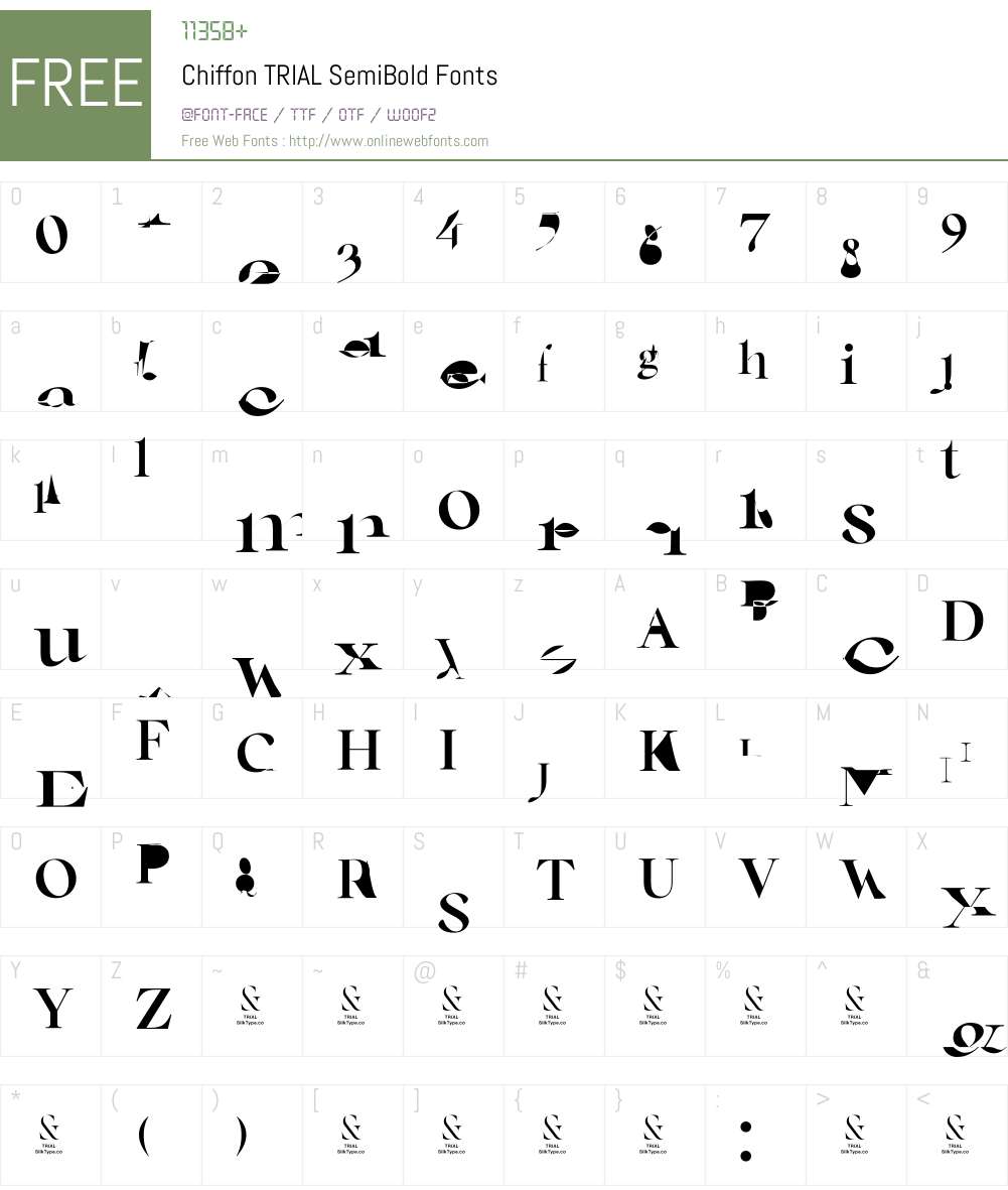 Chiffon TRIAL SemiBold 1.000 Fonts Free Download - OnlineWebFonts.COM