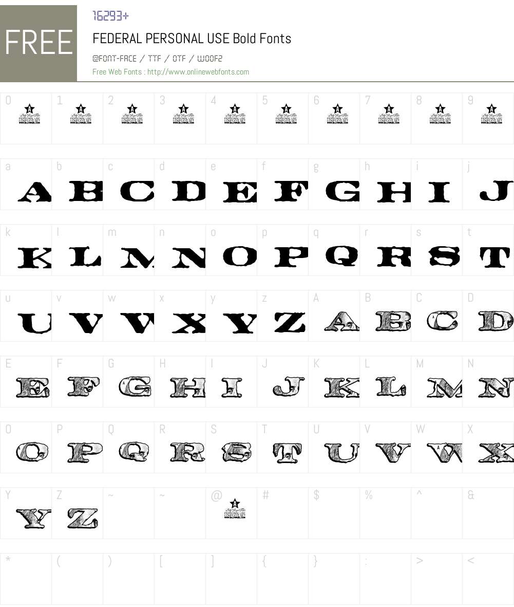 FEDERAL PERSONAL USE Bold 1.000 Fonts Free Download - OnlineWebFonts.COM