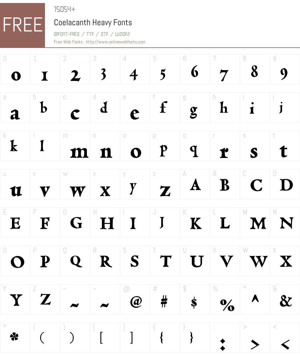 Coelacanth Heavy 0.006 Fonts Free Download - OnlineWebFonts.COM