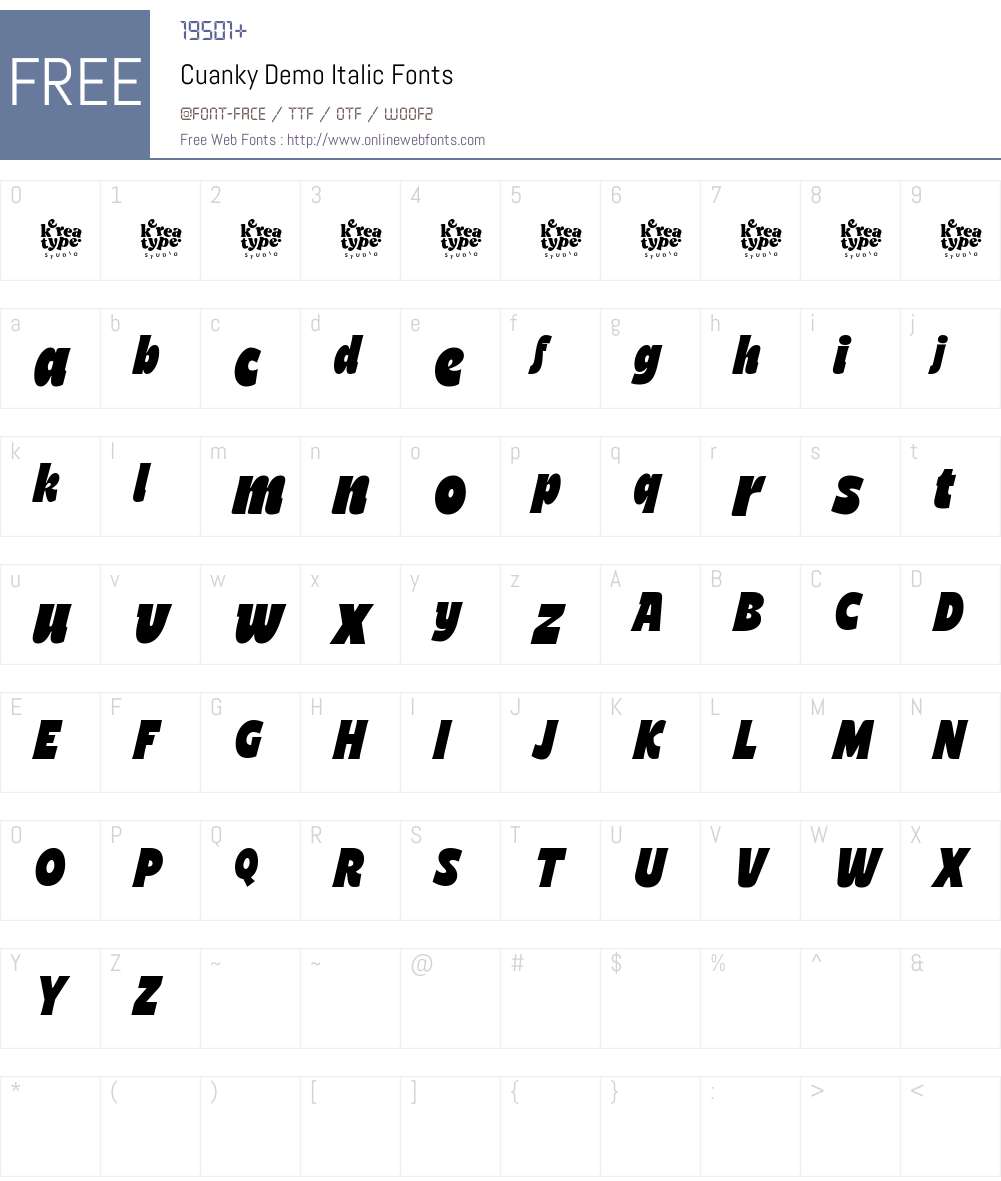 Cuanky Demo 1.000 Fonts Free Download - OnlineWebFonts.COM