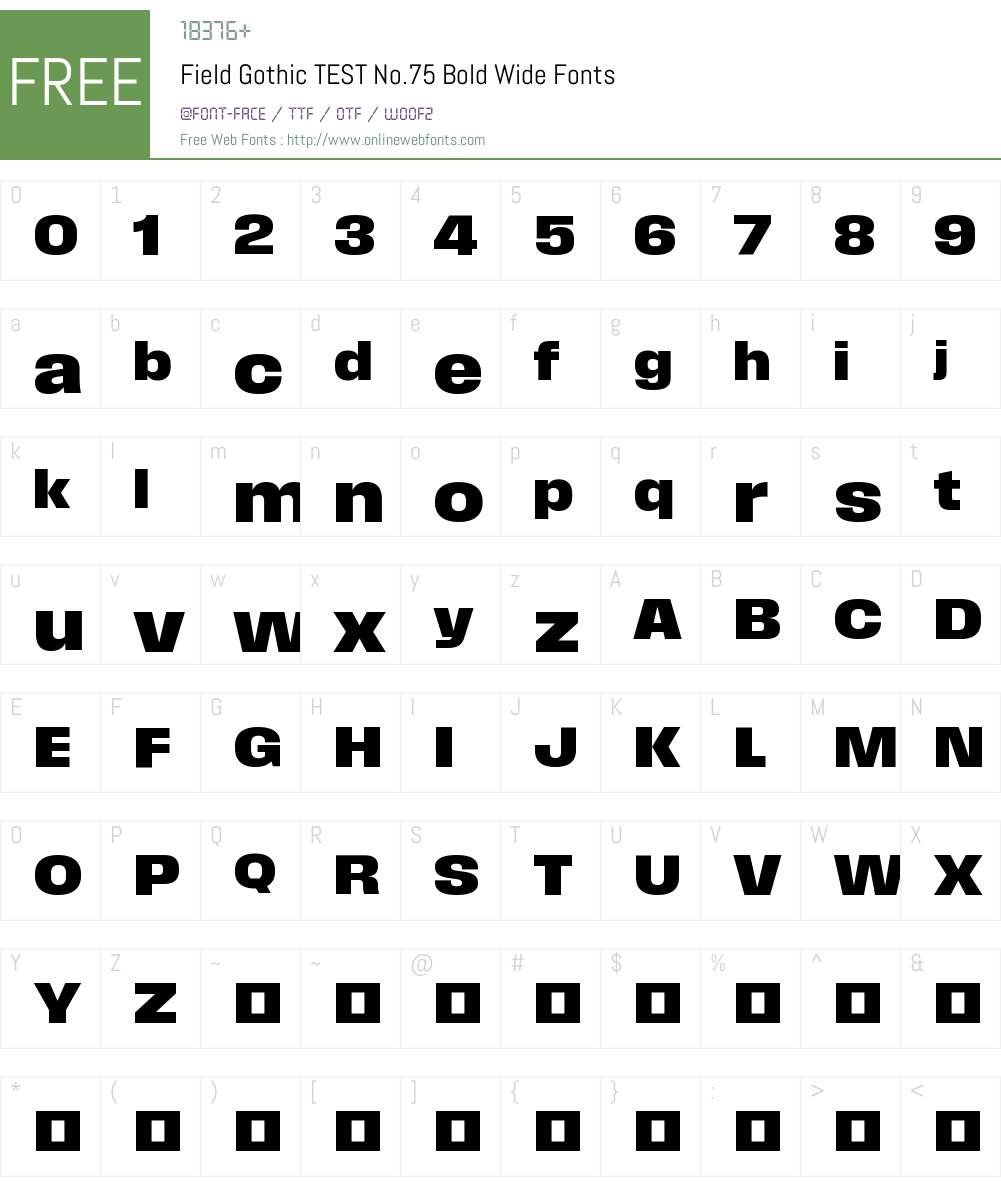 Field Gothic TEST No. 75 1.000;FEAKit 1.0 Fonts Free Download ...