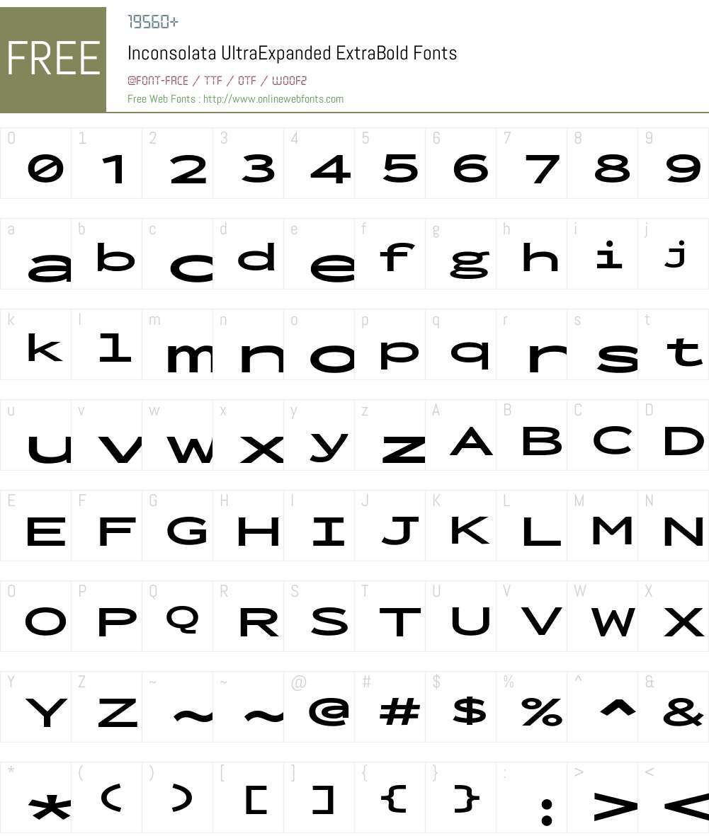 Inconsolata UltraExpanded ExtraBold 3.001 Fonts Free Download - OnlineWebFonts.COM