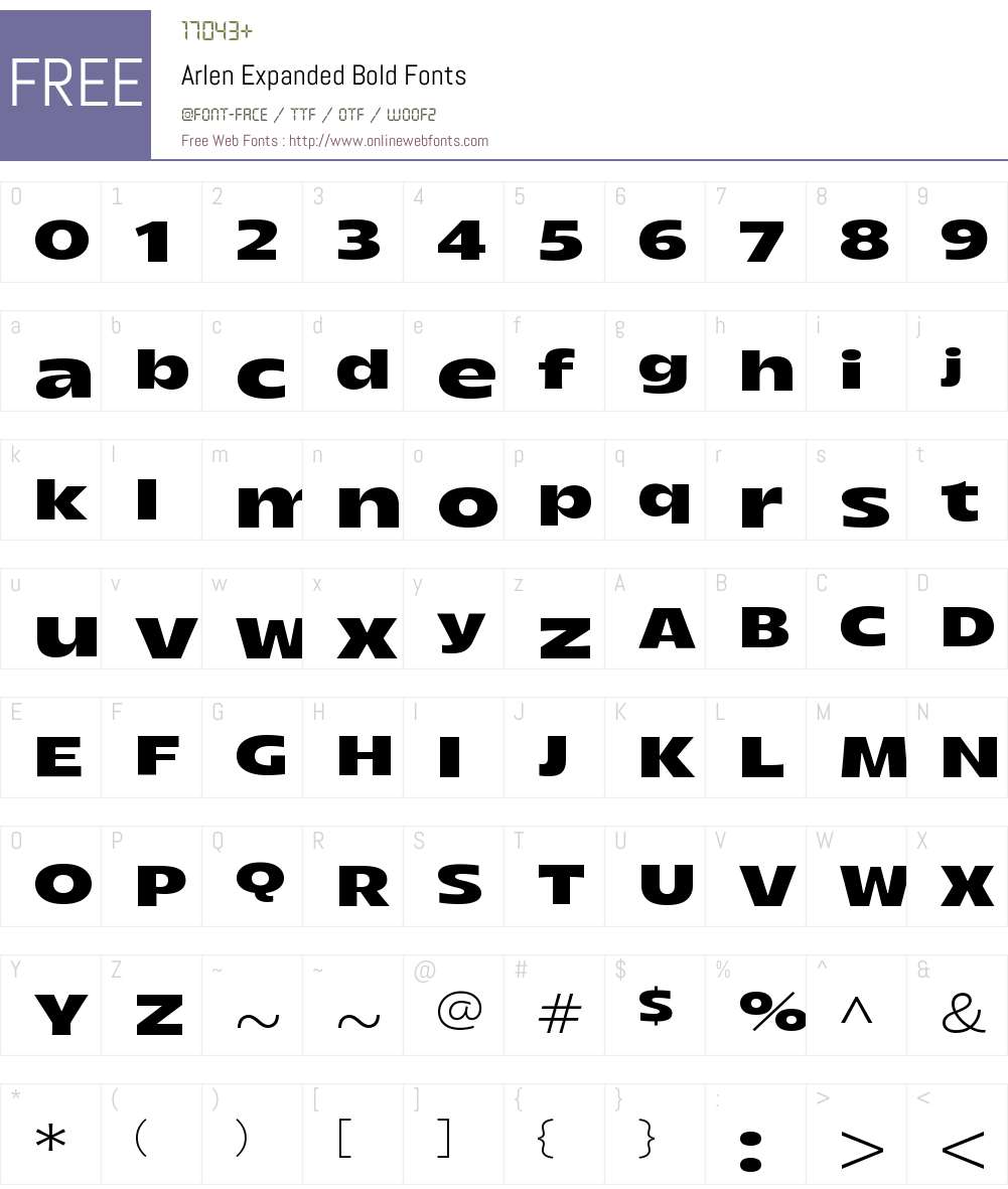 Arlen Expanded Bold 2.000 Fonts Free Download - OnlineWebFonts.COM