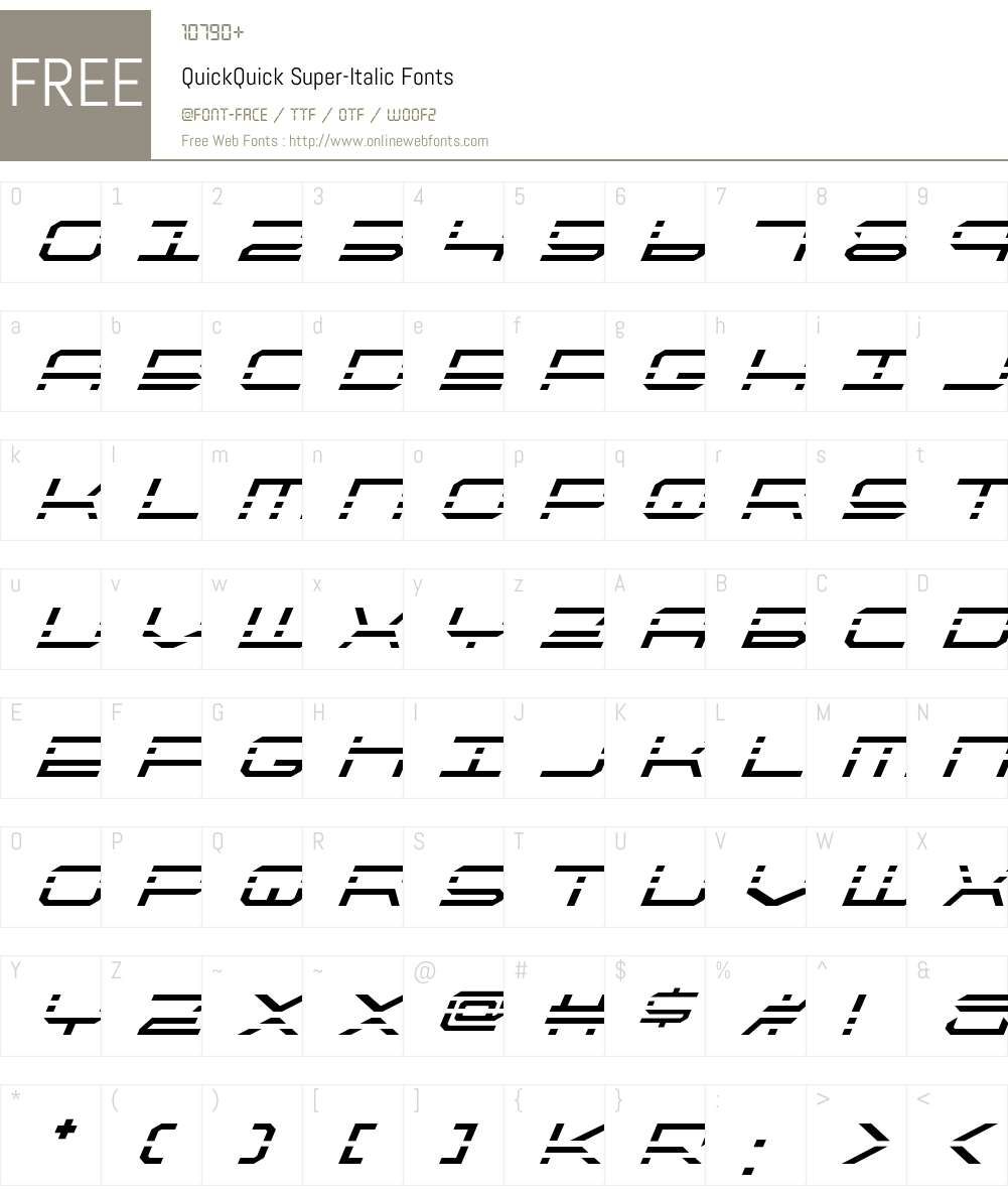 QuickQuick Super-Italic 3.0; 2019 Fonts Free Download - OnlineWebFonts.COM