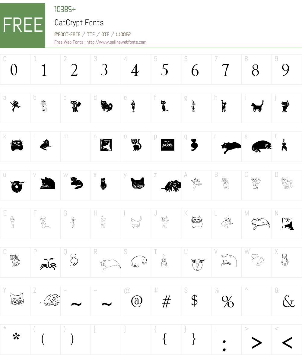 CatCrypt 1.00 February 20, 2009, initial release Fonts Free Download - OnlineWebFonts.COM
